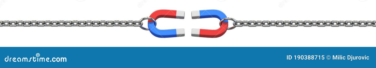 Two Magnet on Chain Attraction 3D Stock Illustration - Illustration of ...