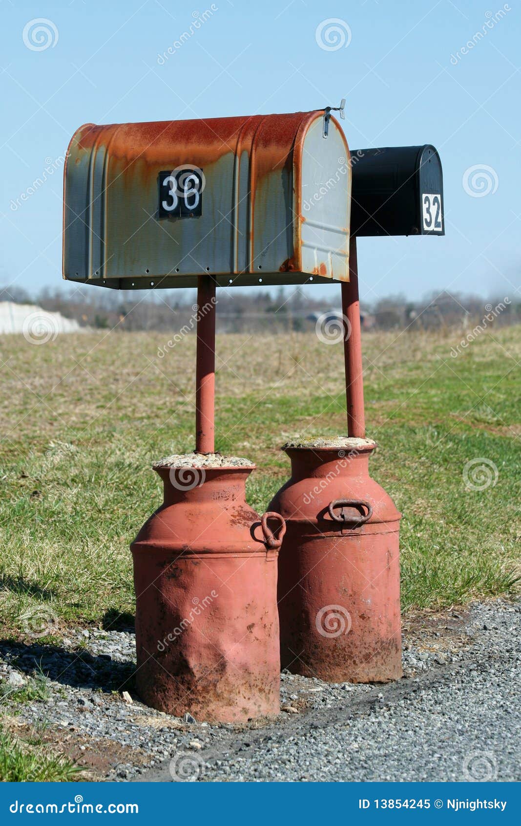 Two Mailboxes stock image. Image of milk, post, postal - 13854245