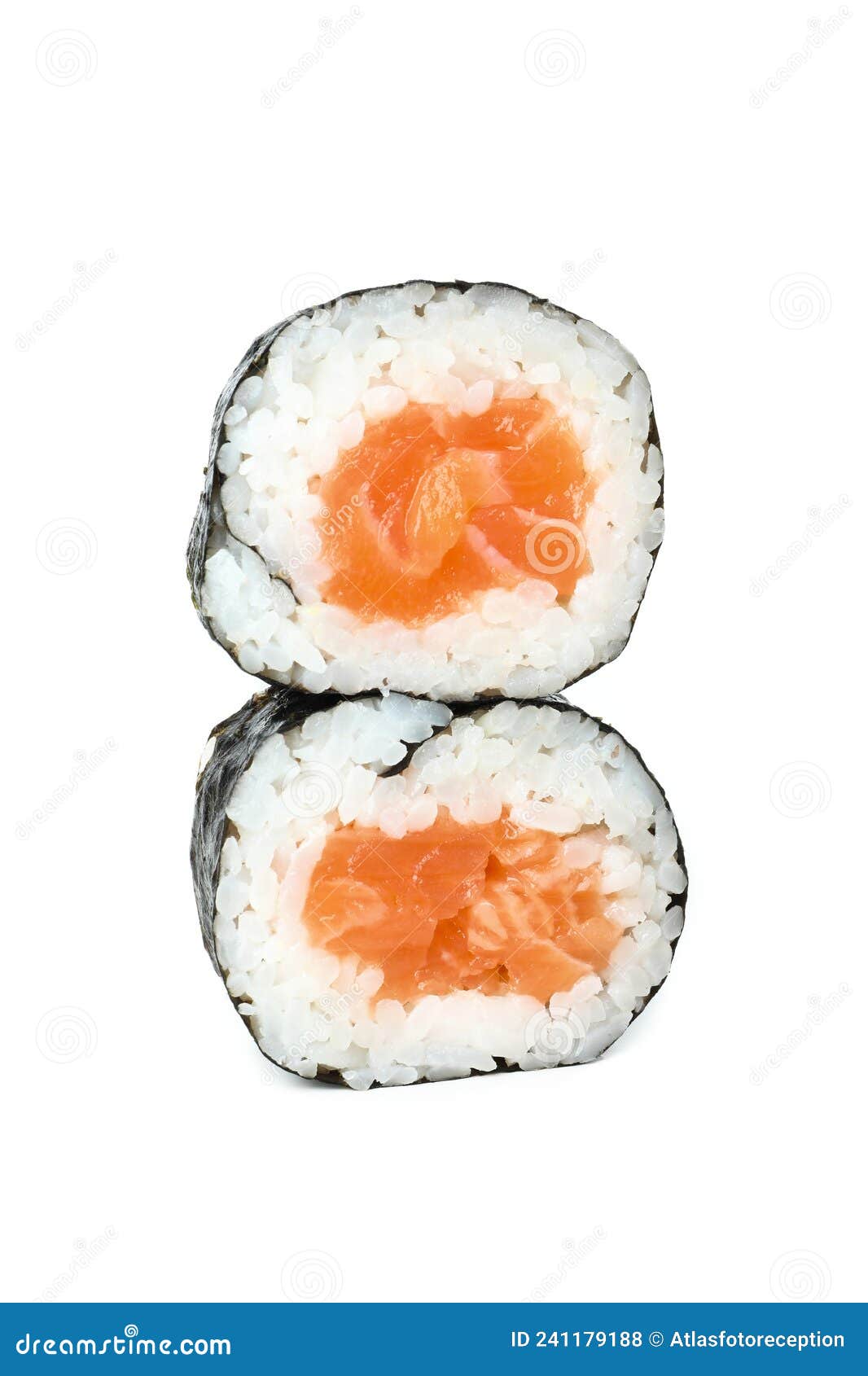 Two Maki Isolated on White Background, Close Up Stock Photo - Image of ...