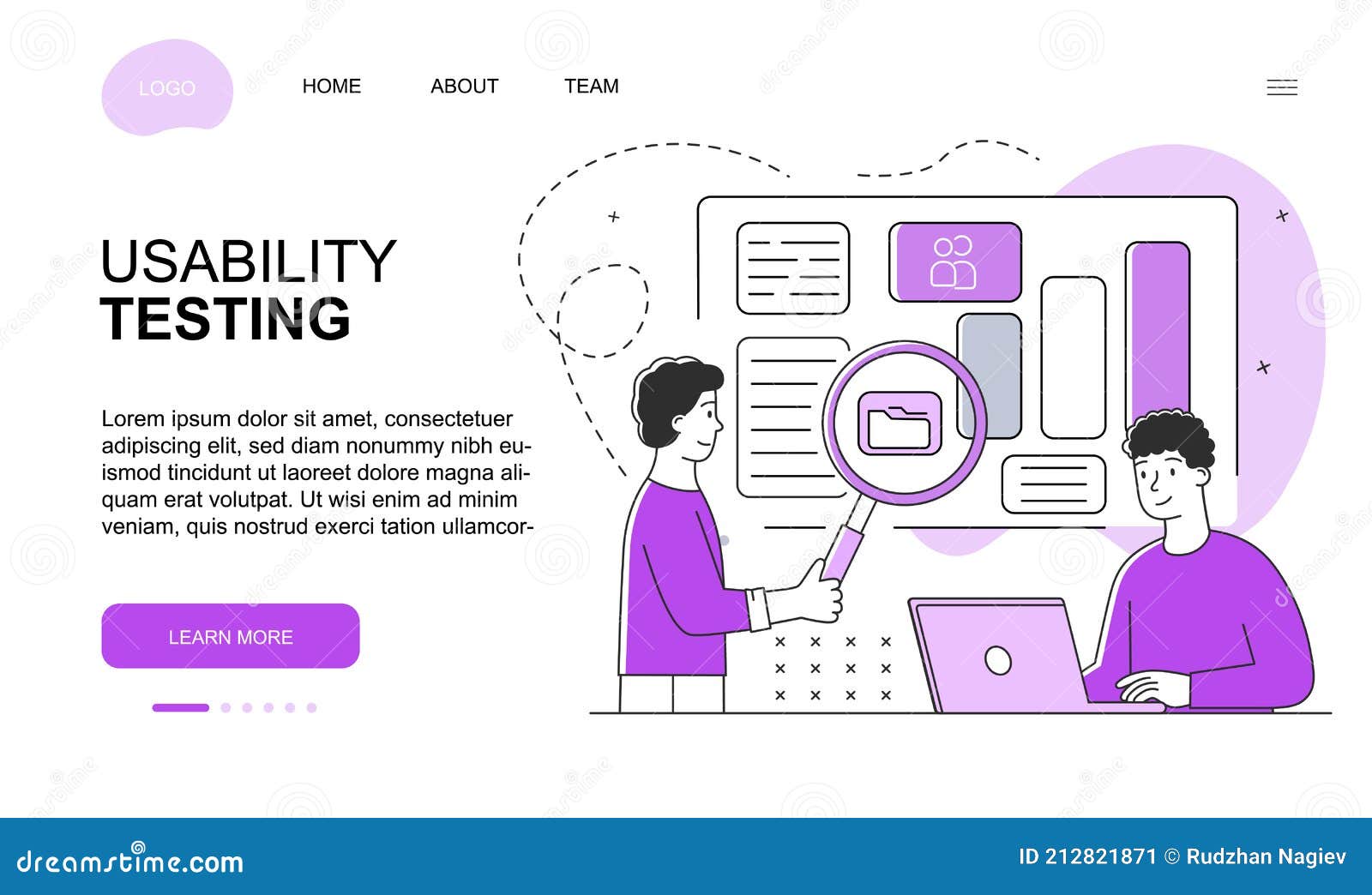 Two Male Characters are Testing Interface Usability Stock Vector ...