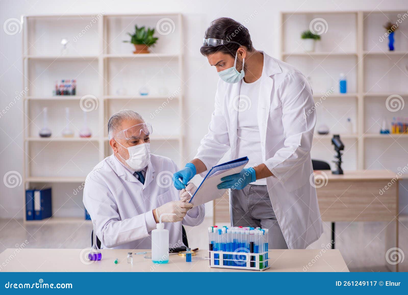 Two Male Chemist Working at the Lab Stock Image - Image of research ...