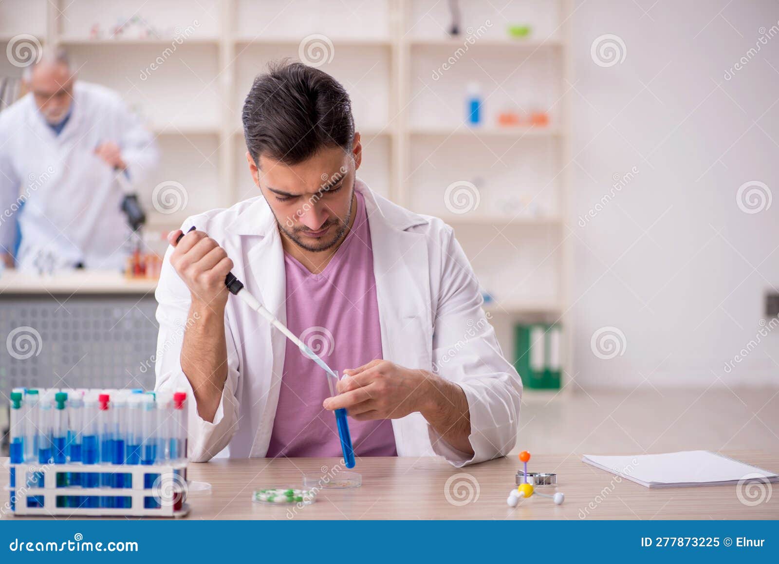 Two Male Chemists Working at the Lab Stock Image - Image of together ...