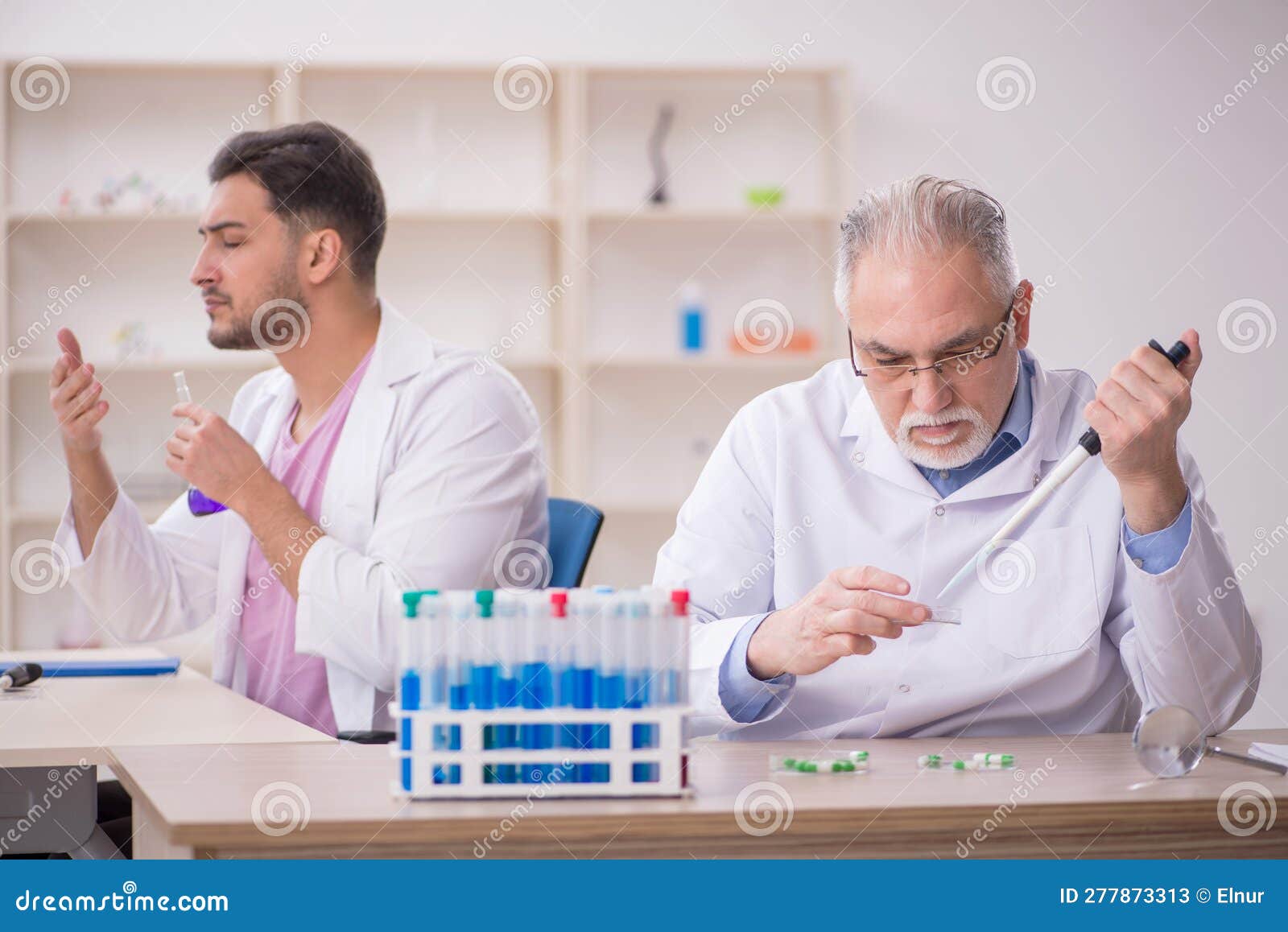 Two Male Chemists Working at the Lab Stock Image - Image of petri ...