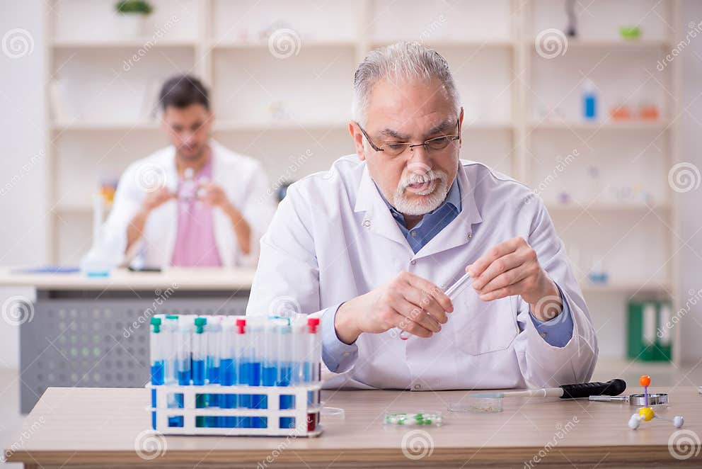 Two Male Chemists Working at the Lab Stock Image - Image of scientific ...
