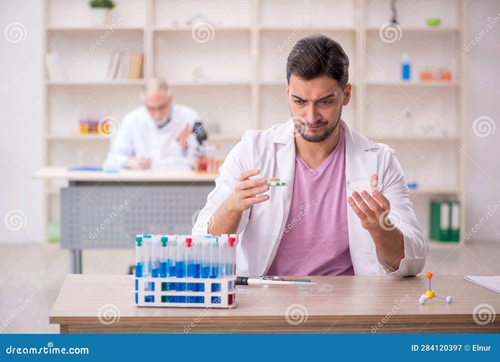 Two Male Chemists Working at the Lab Stock Image - Image of chemistry ...