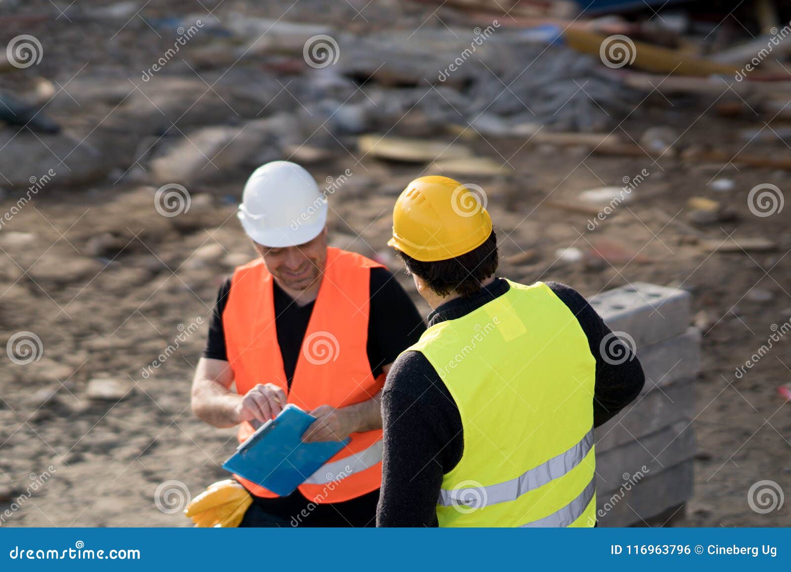 Two Male Civil Engineers at Work Stock Photo - Image of building ...