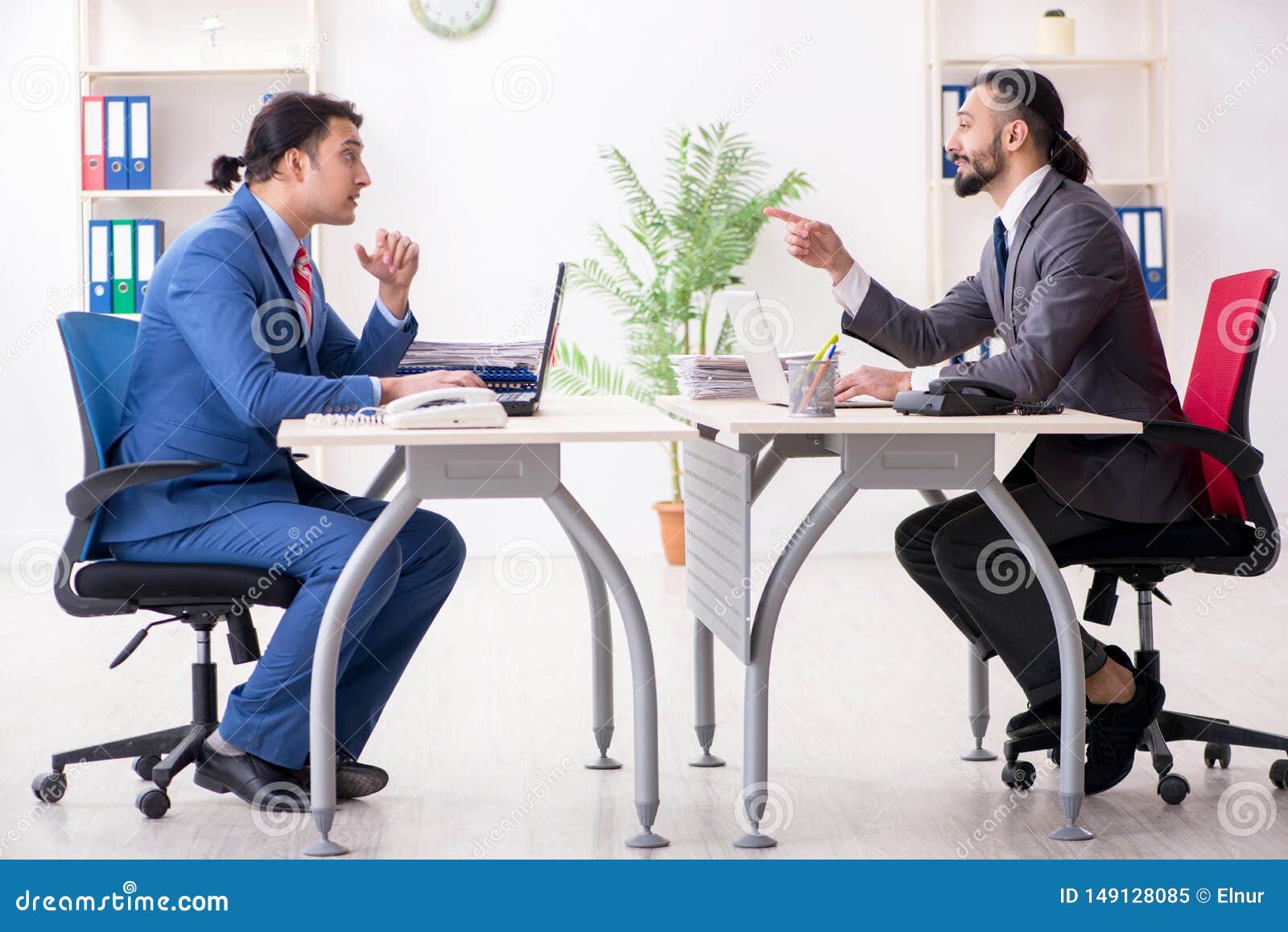 The Two Male Colleagues in the Office Stock Image - Image of office ...
