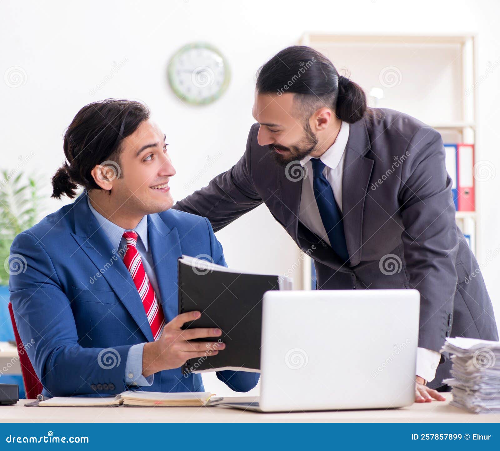 Two Male Colleagues in the Office Stock Image - Image of computer ...