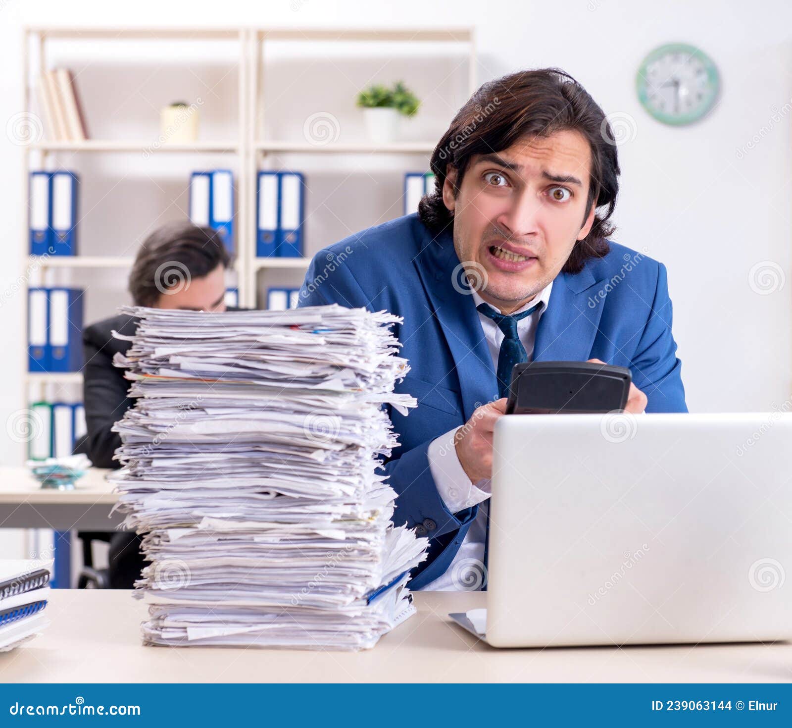 Two Male Colleagues Unhappy with Excessive Work Stock Photo - Image of ...