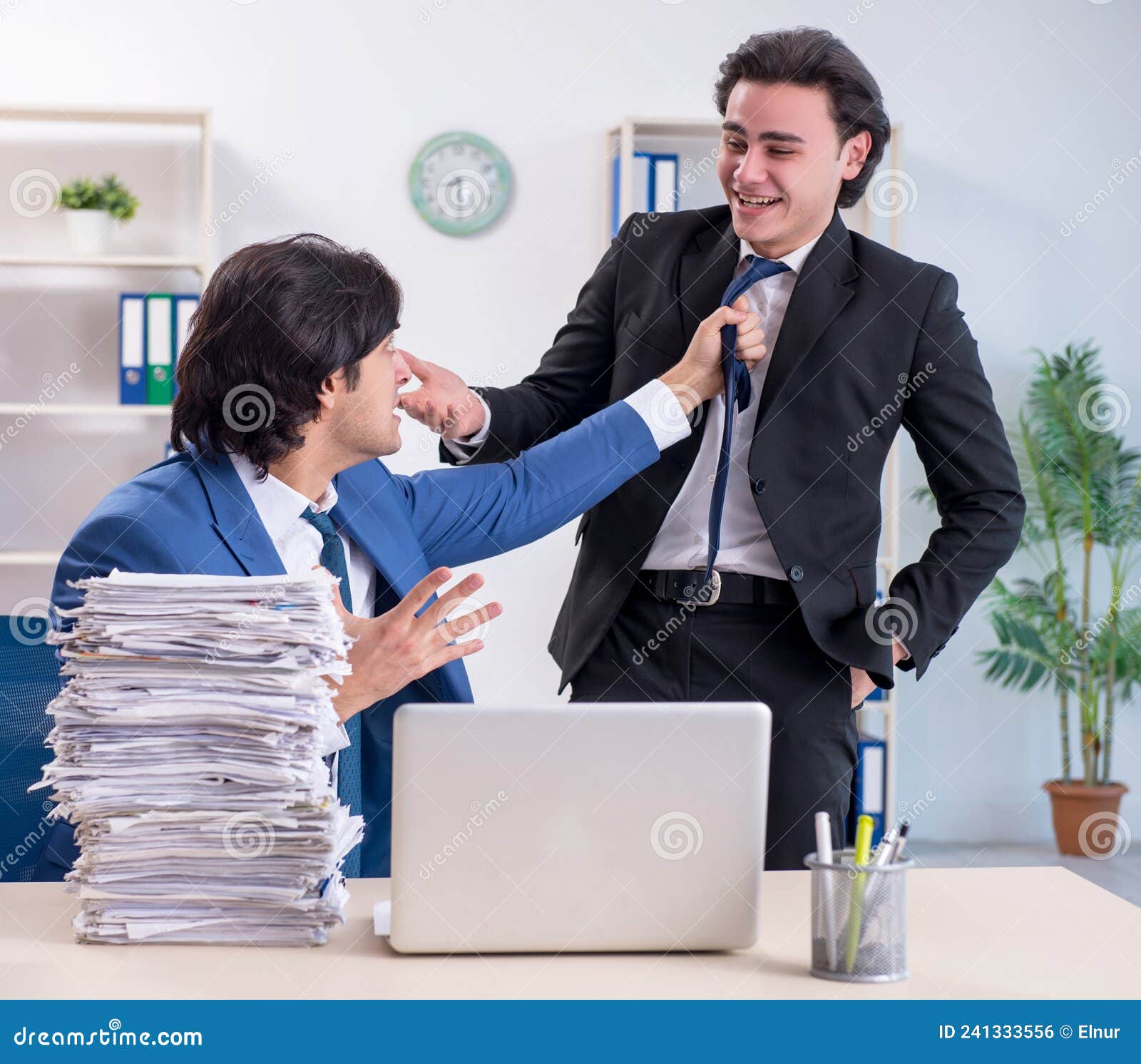 Two Male Colleagues Unhappy with Excessive Work Stock Photo - Image of ...