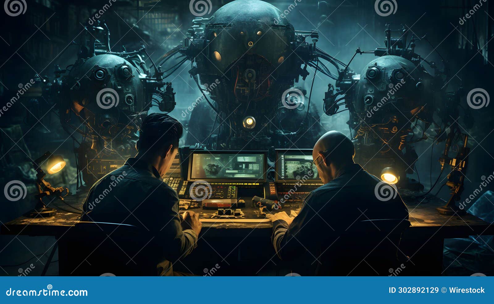 Two Male Colleagues Working Collaboratively at a Computer in a Modern ...