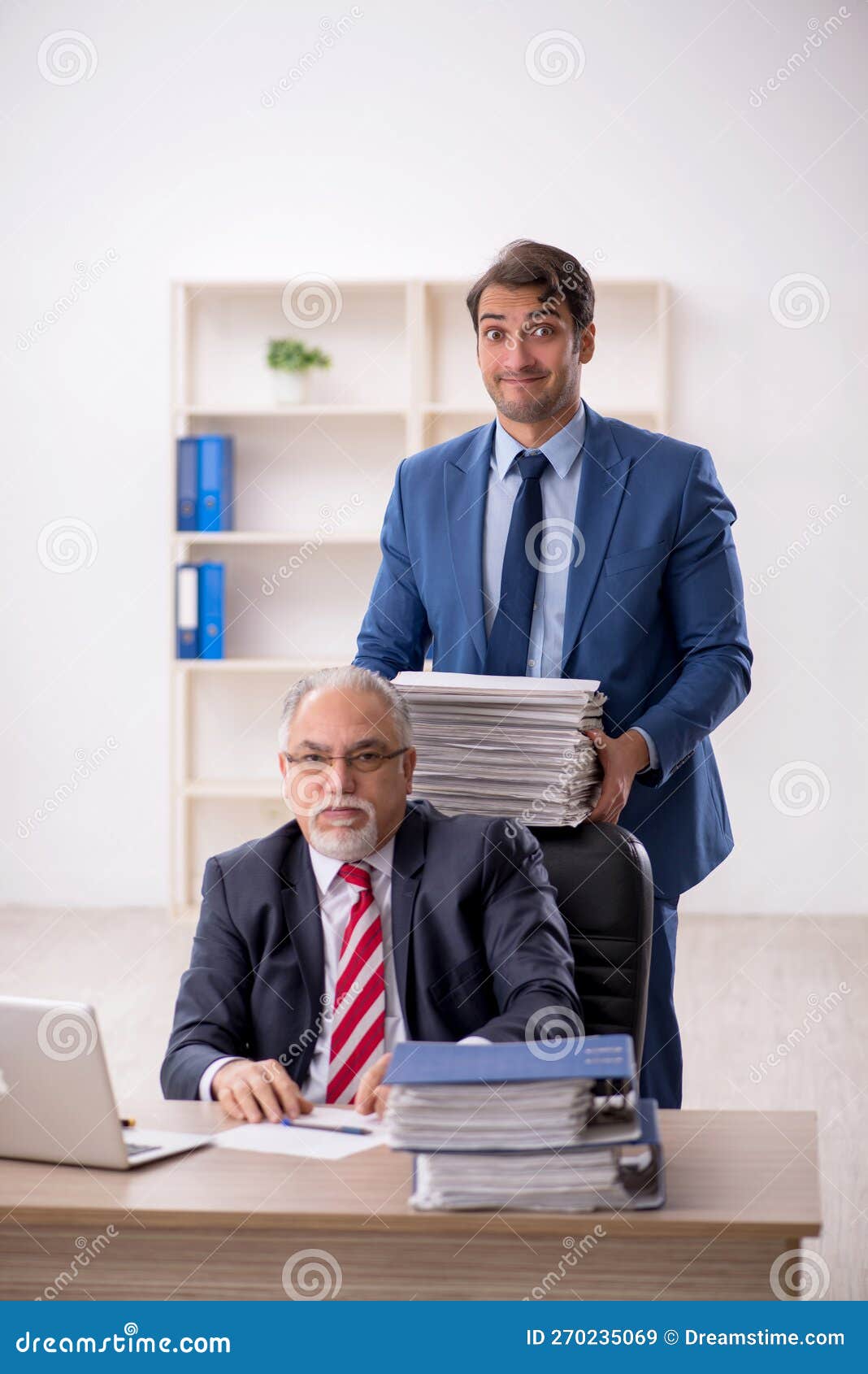 Two Male Colleagues Working in the Office Stock Image - Image of ...
