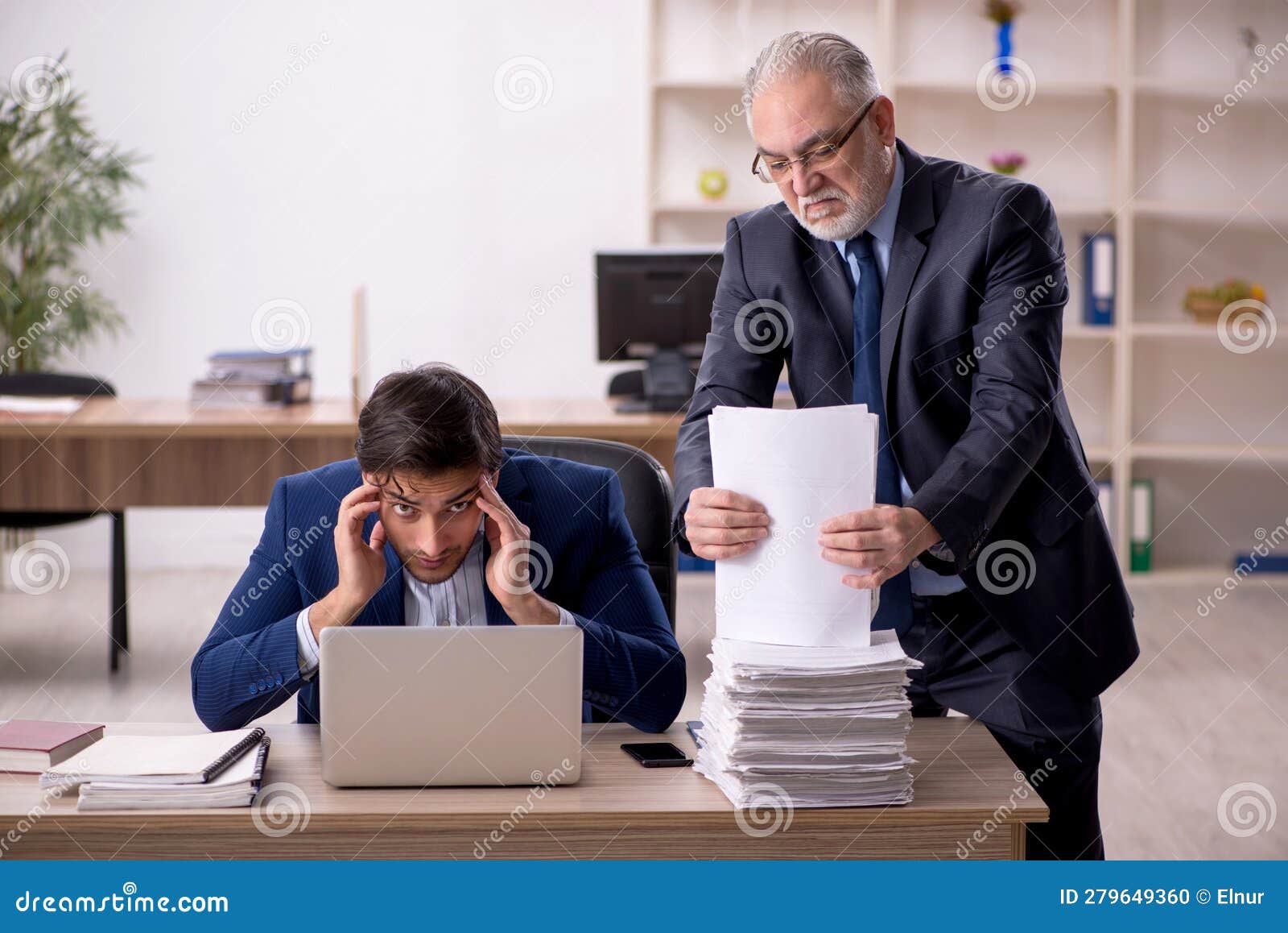 Two Male Colleagues Working in the Office Stock Photo - Image of ...