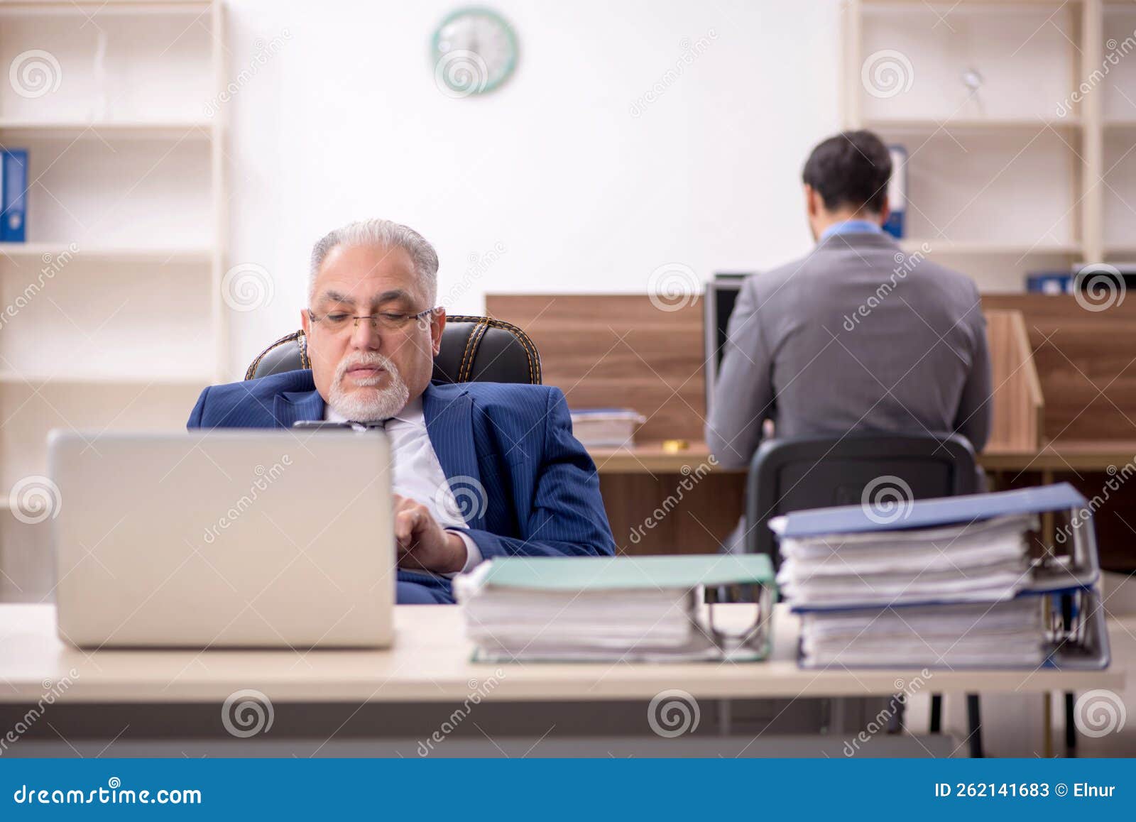 Two Male Colleagues Working in the Office Stock Image - Image of ...
