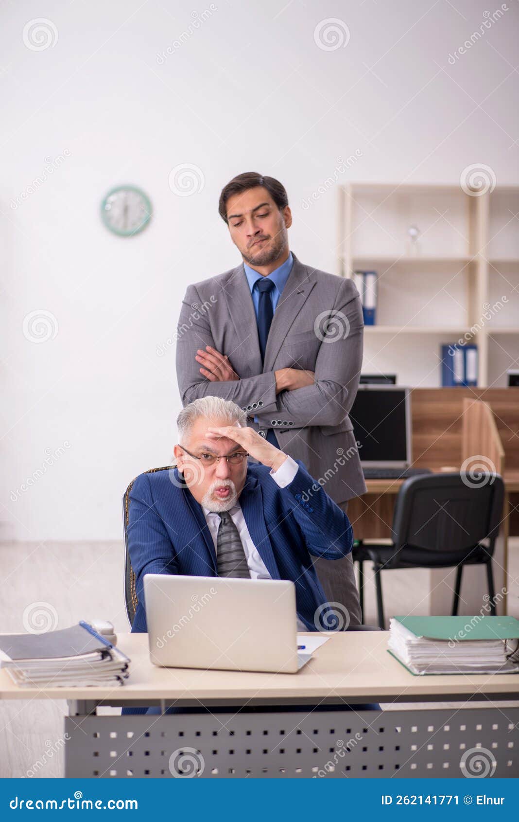 Two Male Colleagues Working in the Office Stock Image - Image of ...