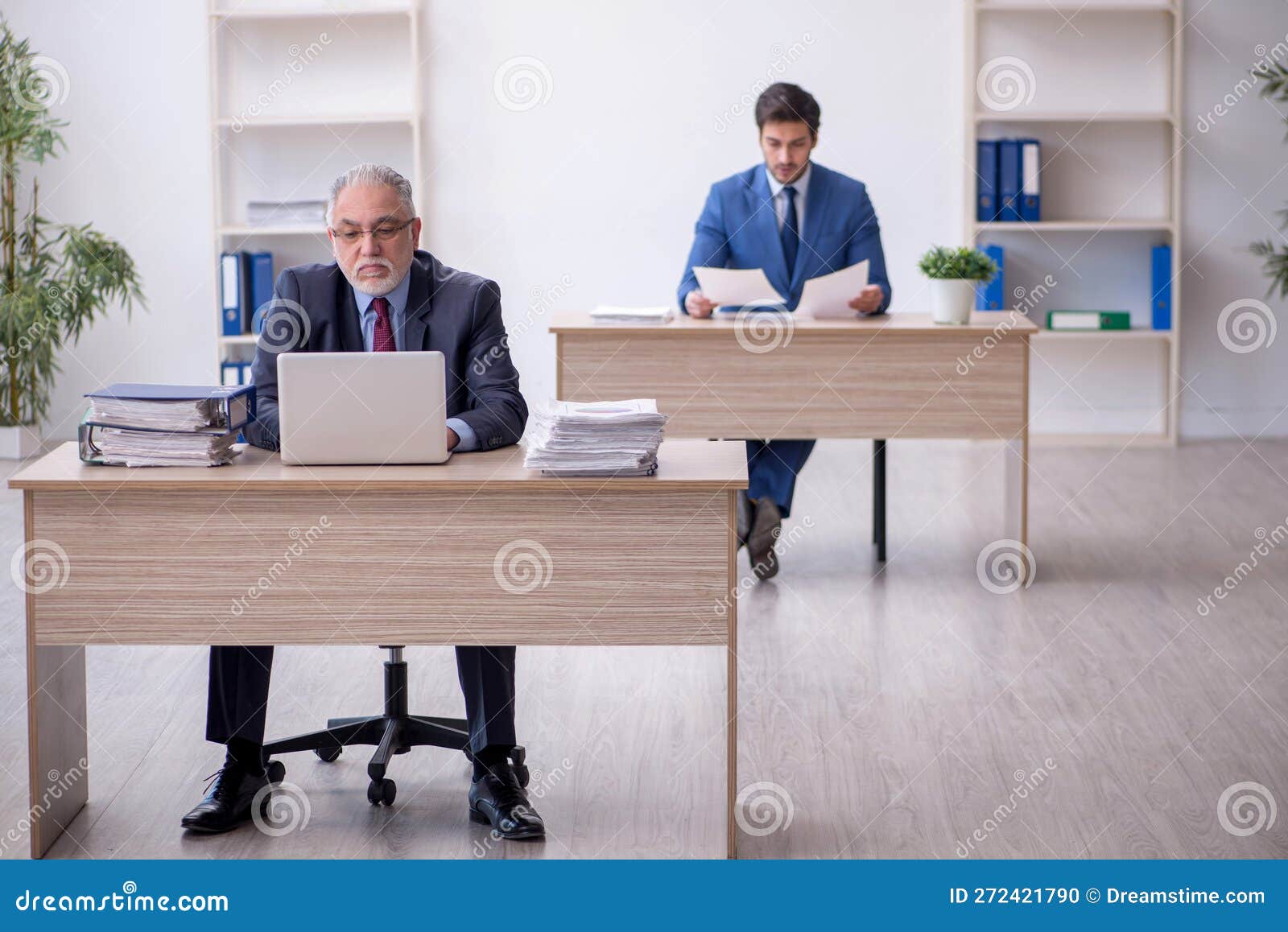 Two Male Colleagues Working in the Office Stock Photo - Image of ...