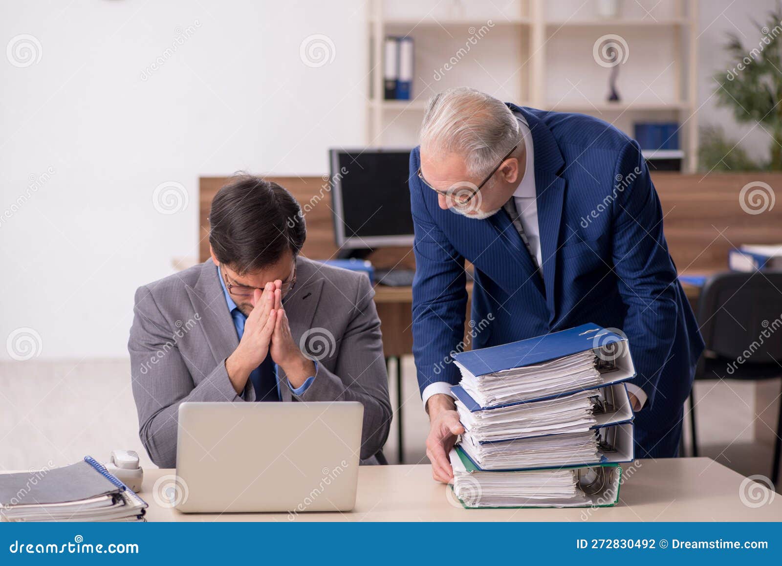Two Male Colleagues Working in the Office Stock Photo - Image of ...