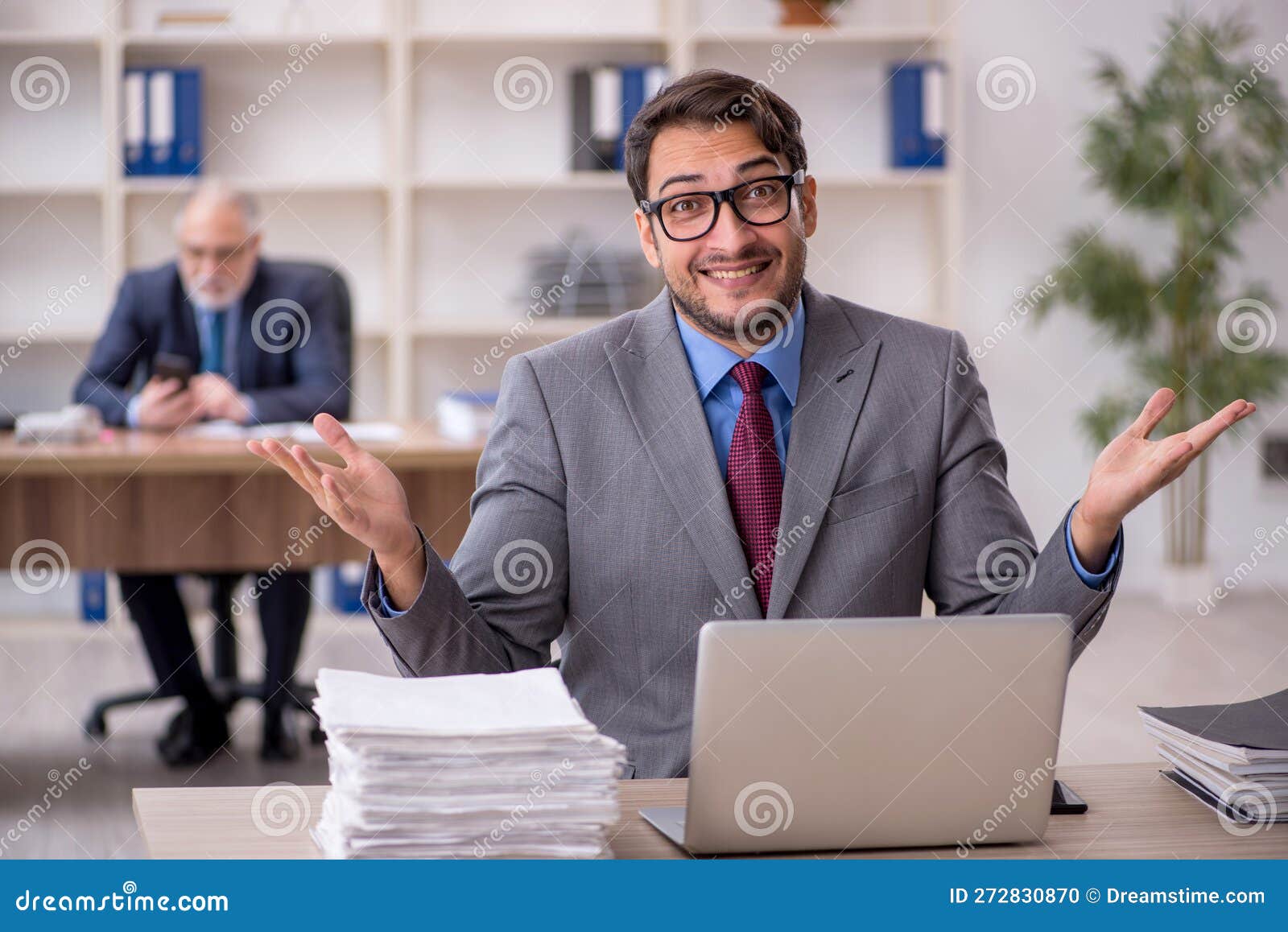 Two Male Colleagues Working in the Office Stock Photo - Image of ...