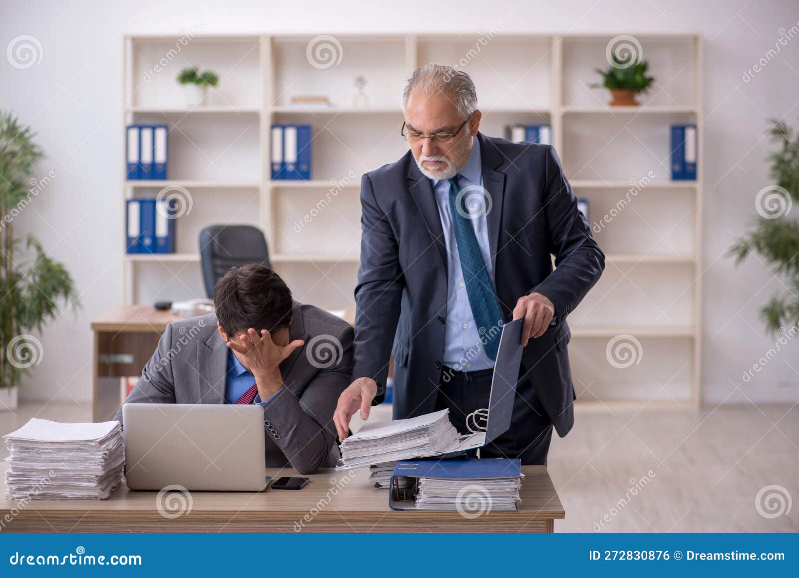 Two Male Colleagues Working in the Office Stock Photo - Image of office ...