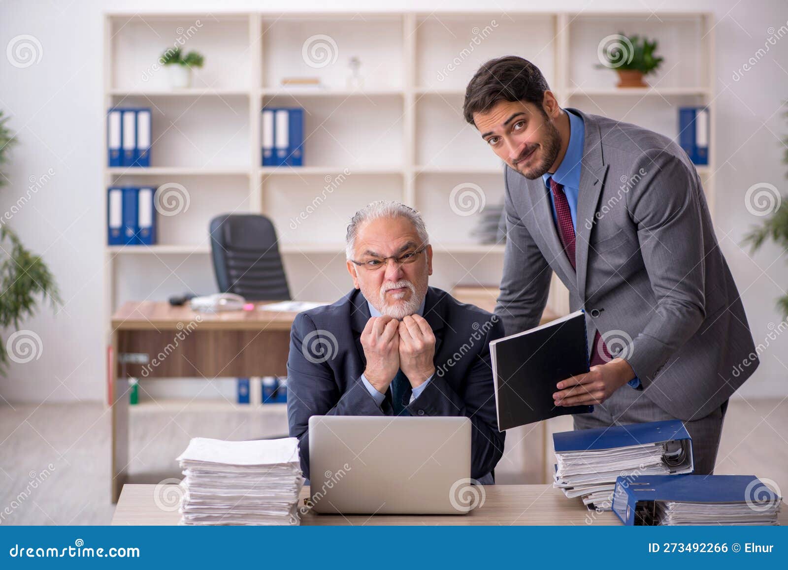 Two Male Colleagues Working in the Office Stock Photo - Image of ...