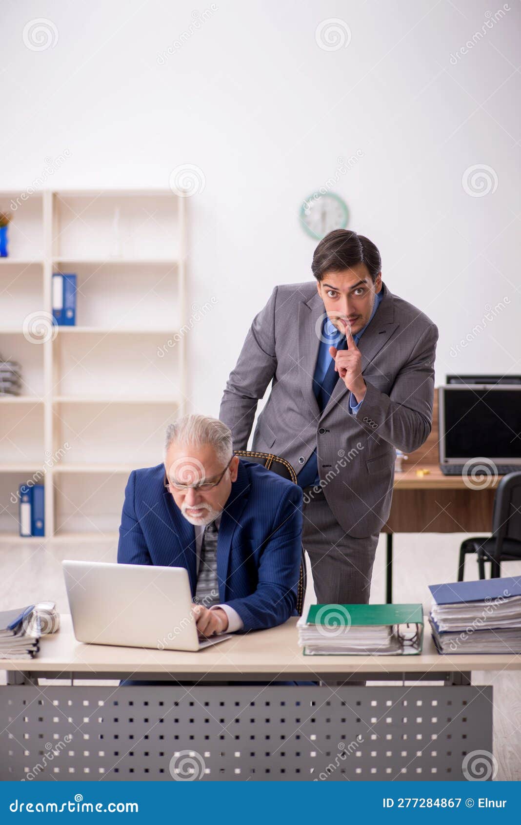 Two Male Colleagues Working in the Office Stock Image - Image of ...