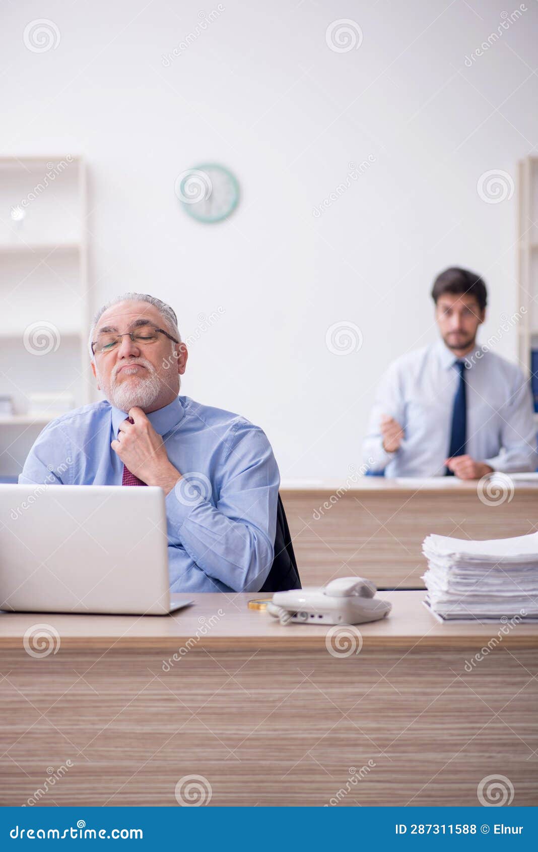 Two Male Colleagues Working in the Office Stock Photo - Image of ...