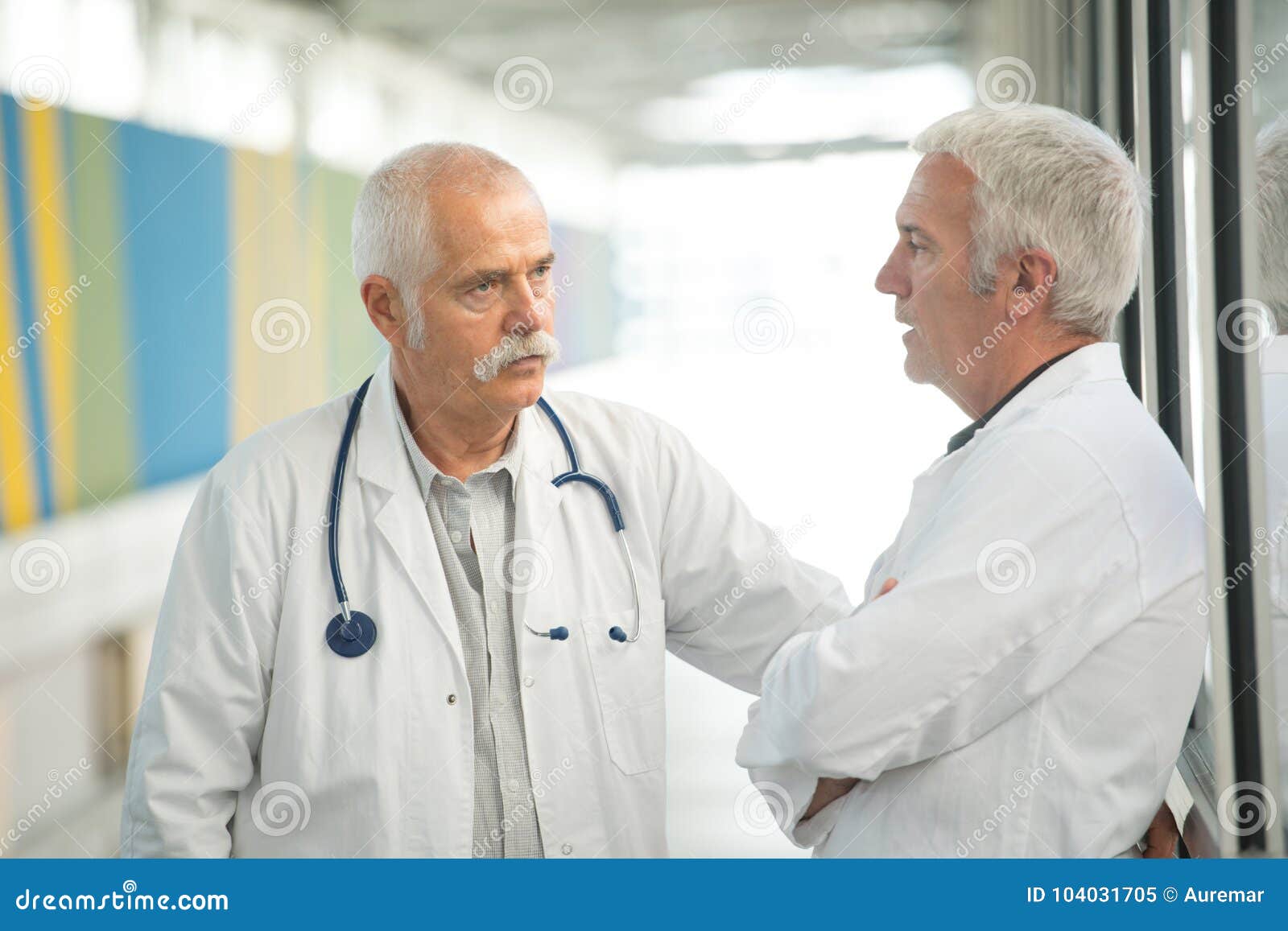 Two Male Doctors Having Conversation Stock Image - Image of care, cure ...