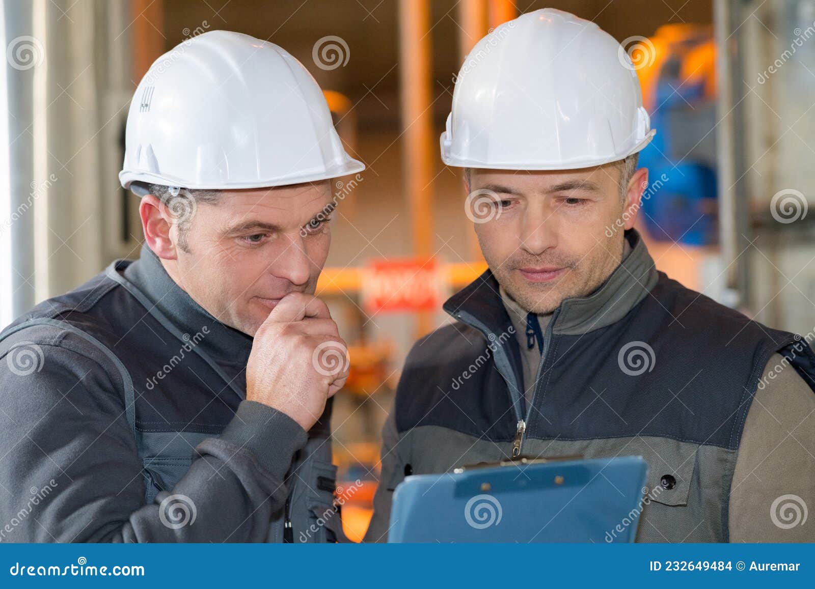 Two Male Electric Engineer in Power Plant Stock Photo - Image of ...