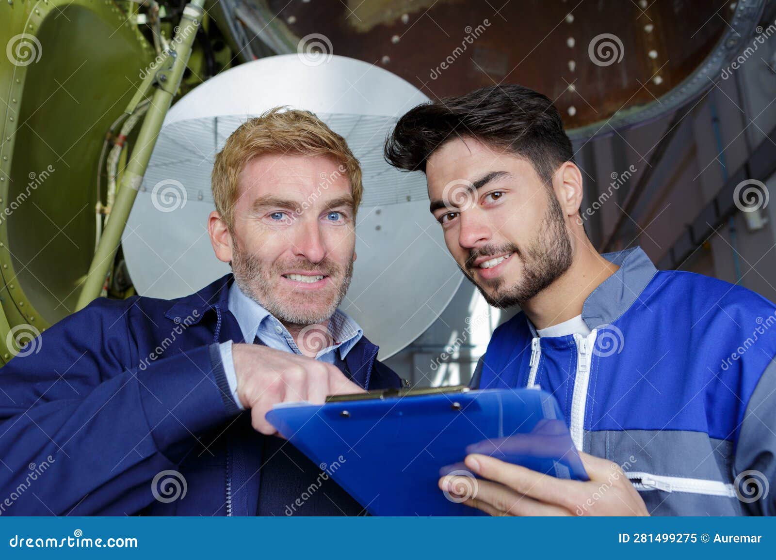 Two Male Employees Looking at Camera Stock Image - Image of cardboard ...