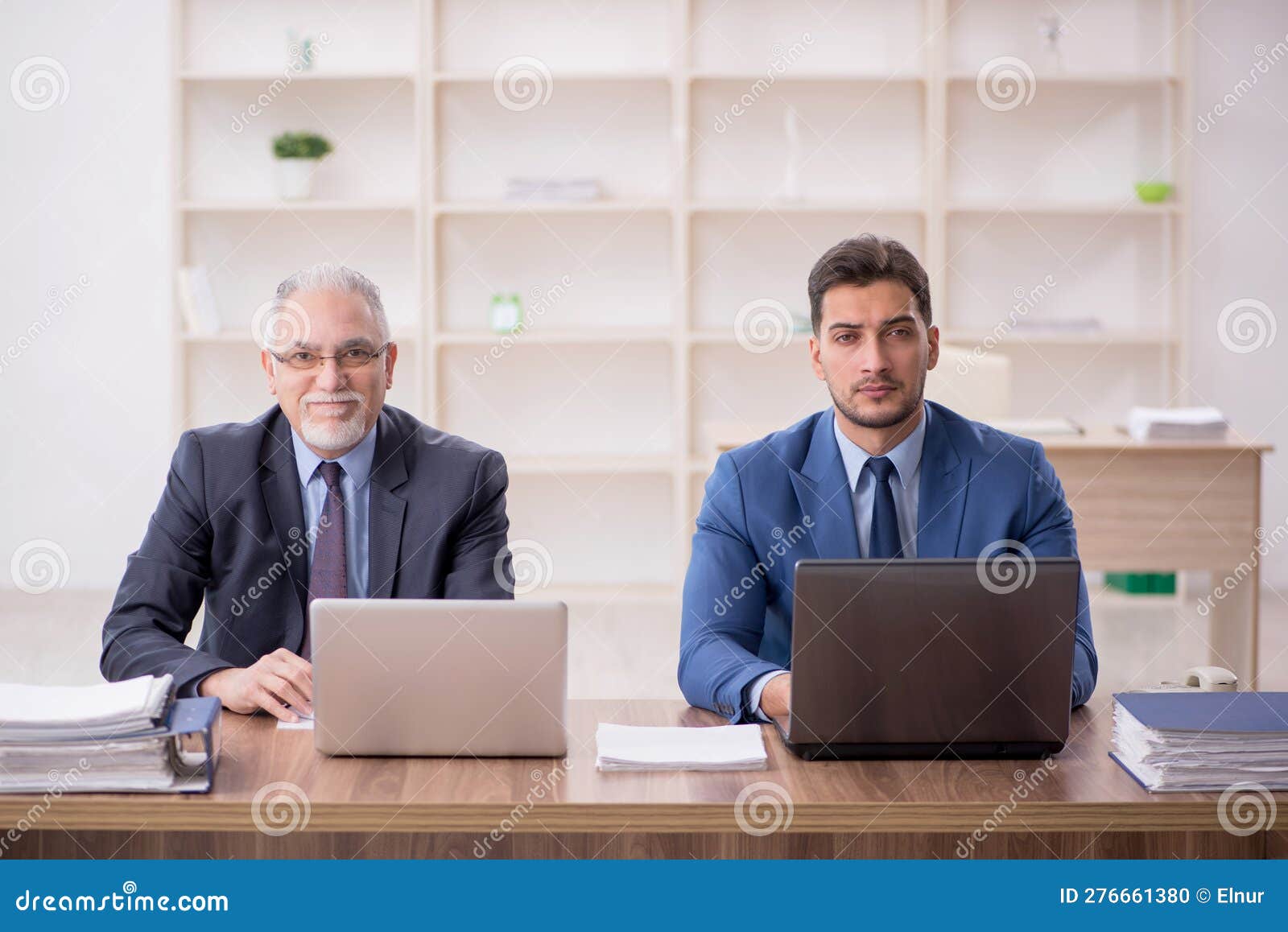 Two Male Employees Working in the Office Stock Photo - Image of work ...