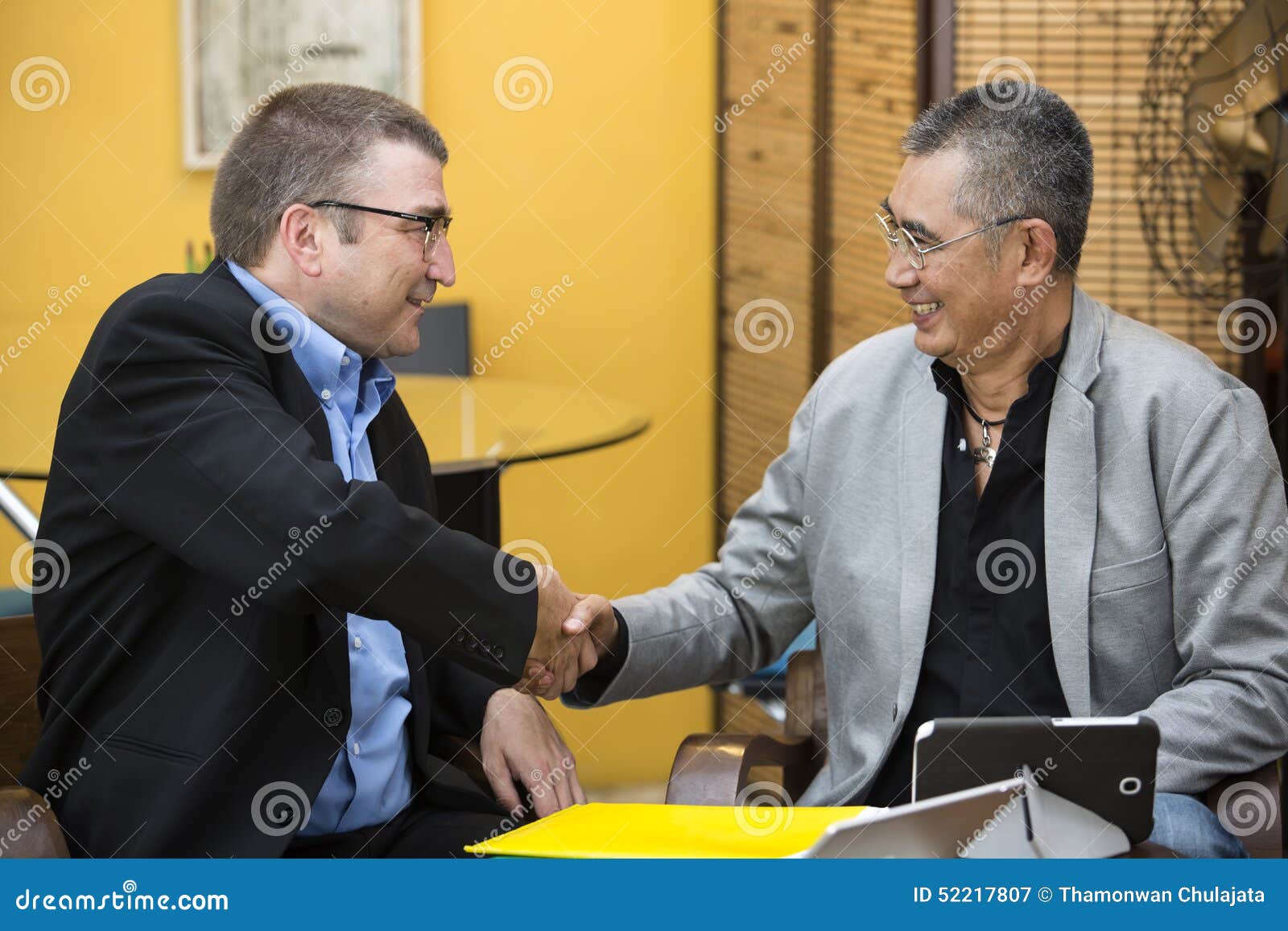 Two Male Executives Shaking Hands Stock Image - Image of meeting ...