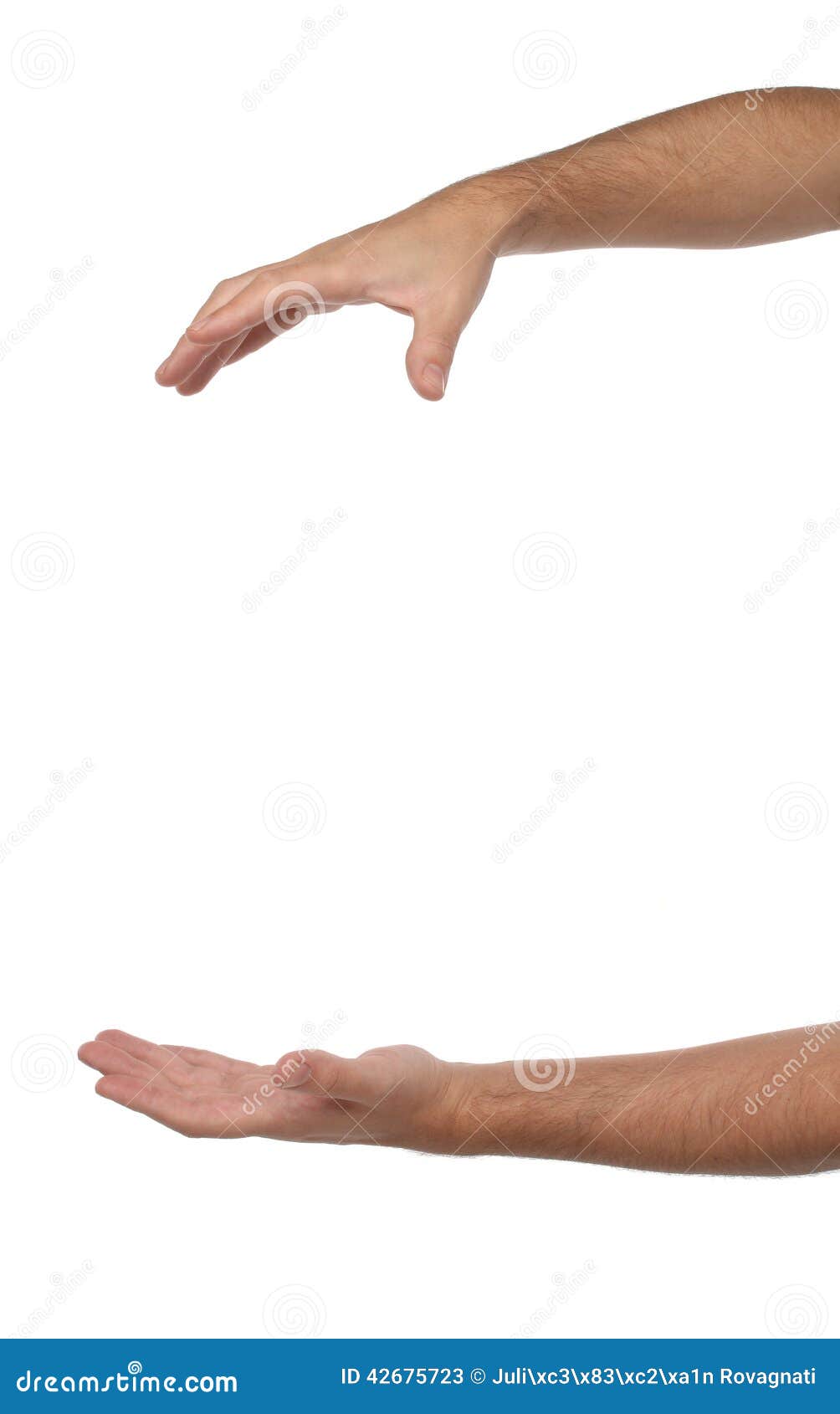 Two Male Hands with Space To Put Something. Stock Image - Image of ...