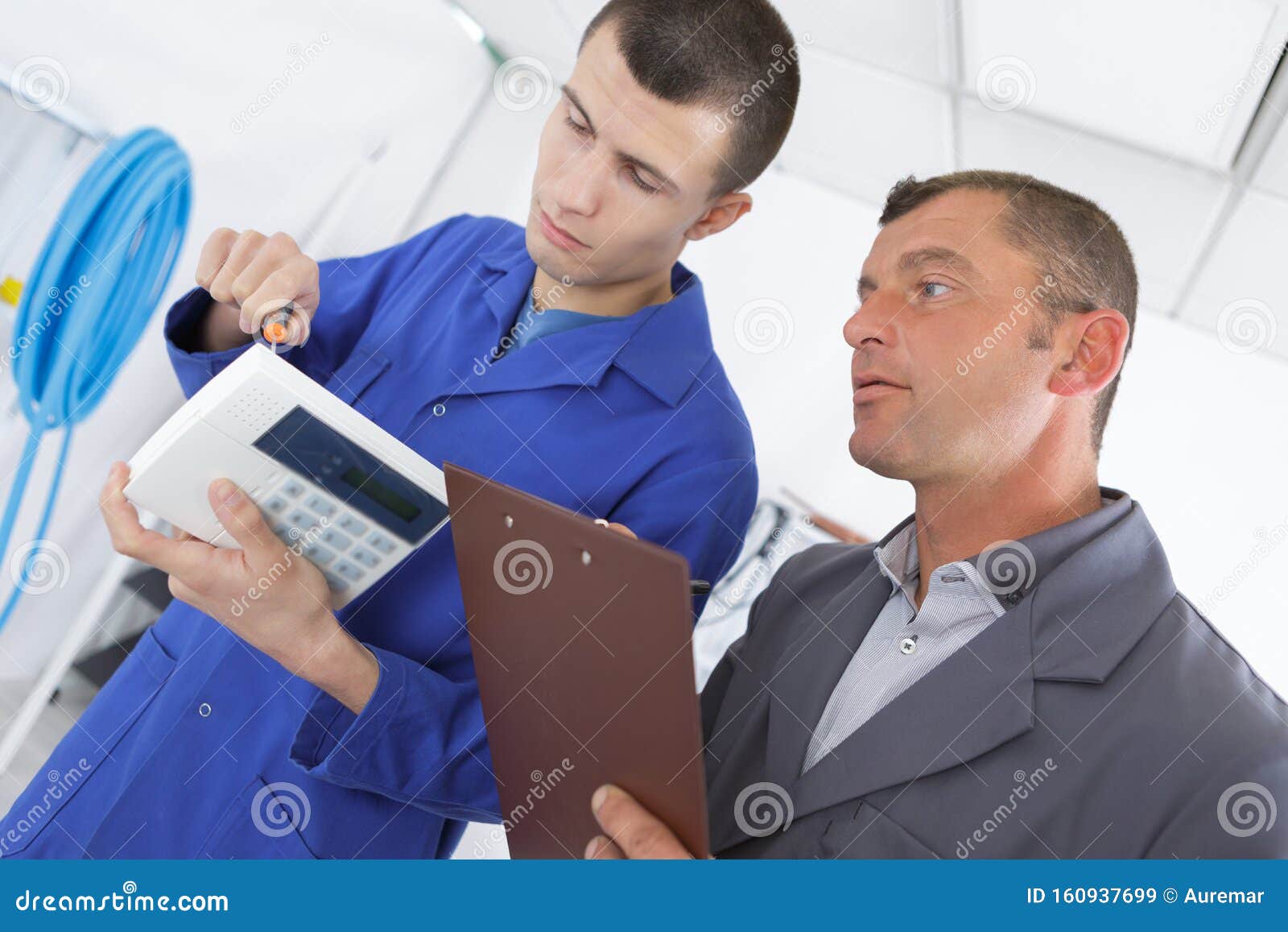 Two Male Plumber Working Together Stock Image - Image of repair ...