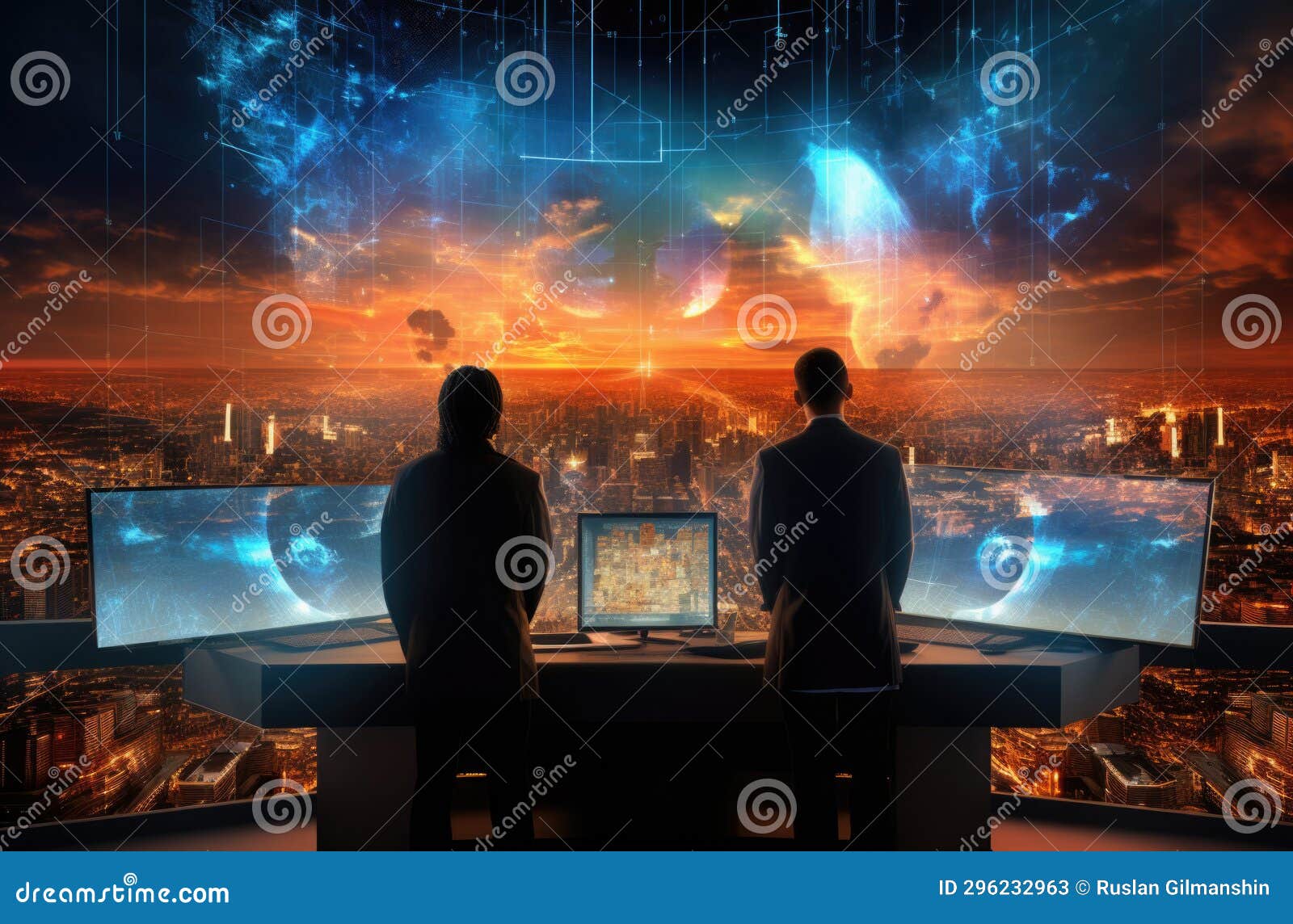 Two Male Software Engineers Discuss Live Analysis Managers And Data Scientists Collaborate In A
