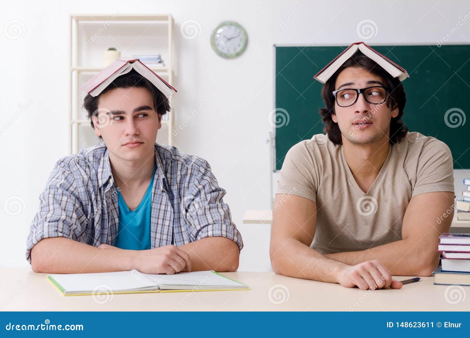 Two Male Students in the Classroom Stock Image - Image of learn, exams ...