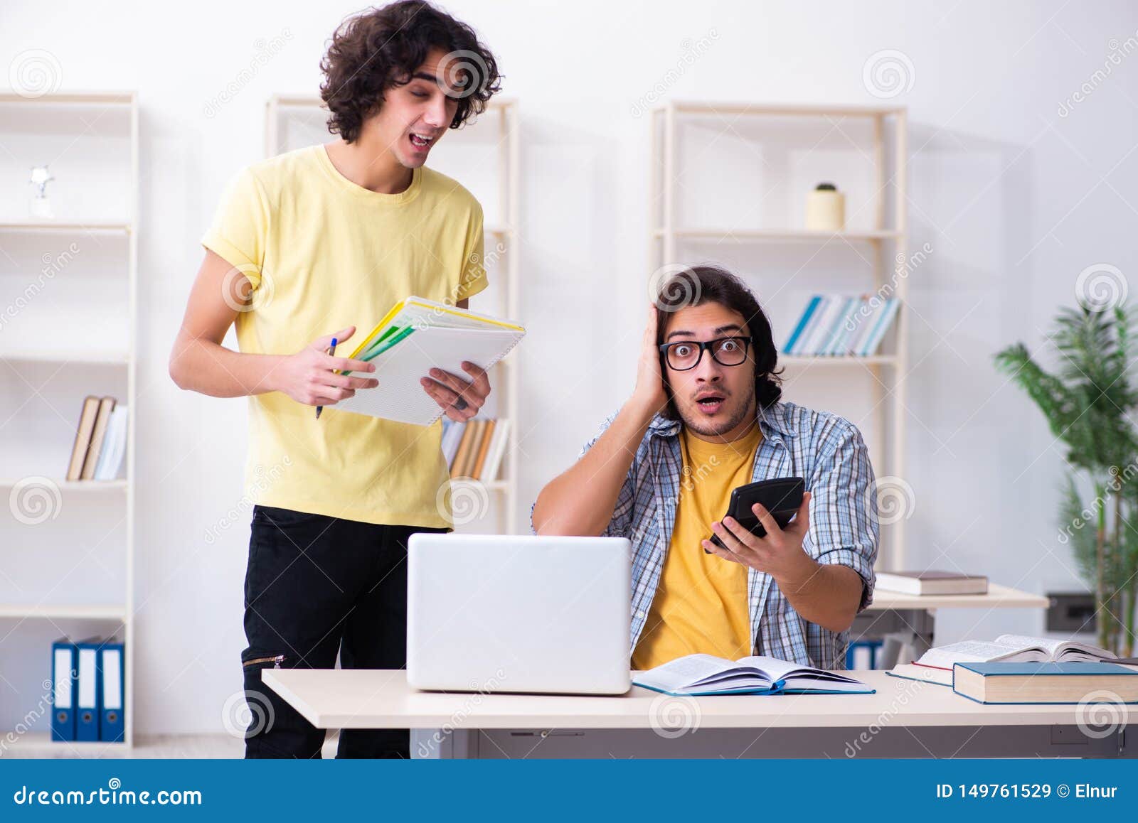 Two Male Students in the Classroom Stock Image - Image of education ...