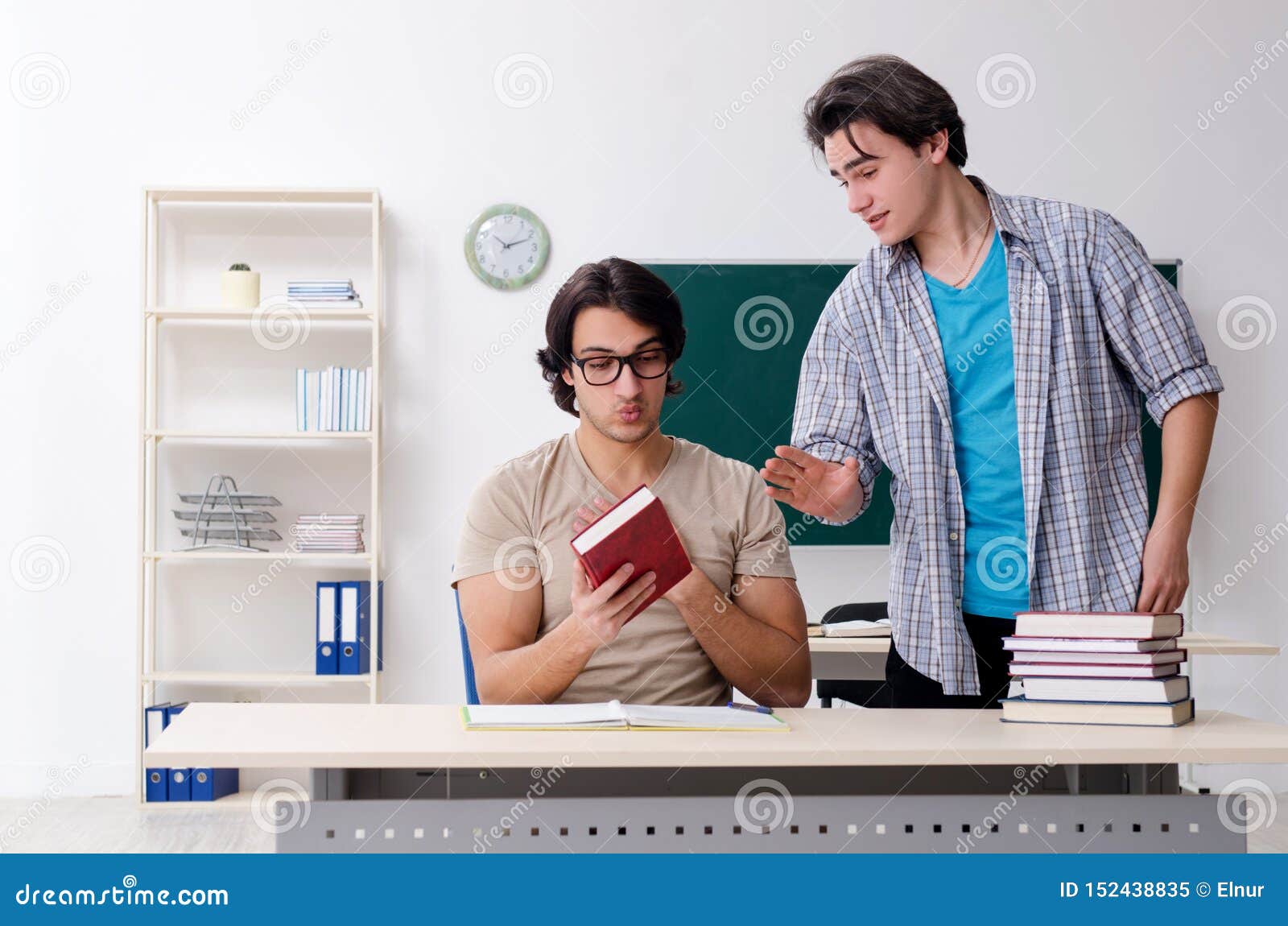 Two Male Students in the Classroom Stock Image - Image of lesson ...