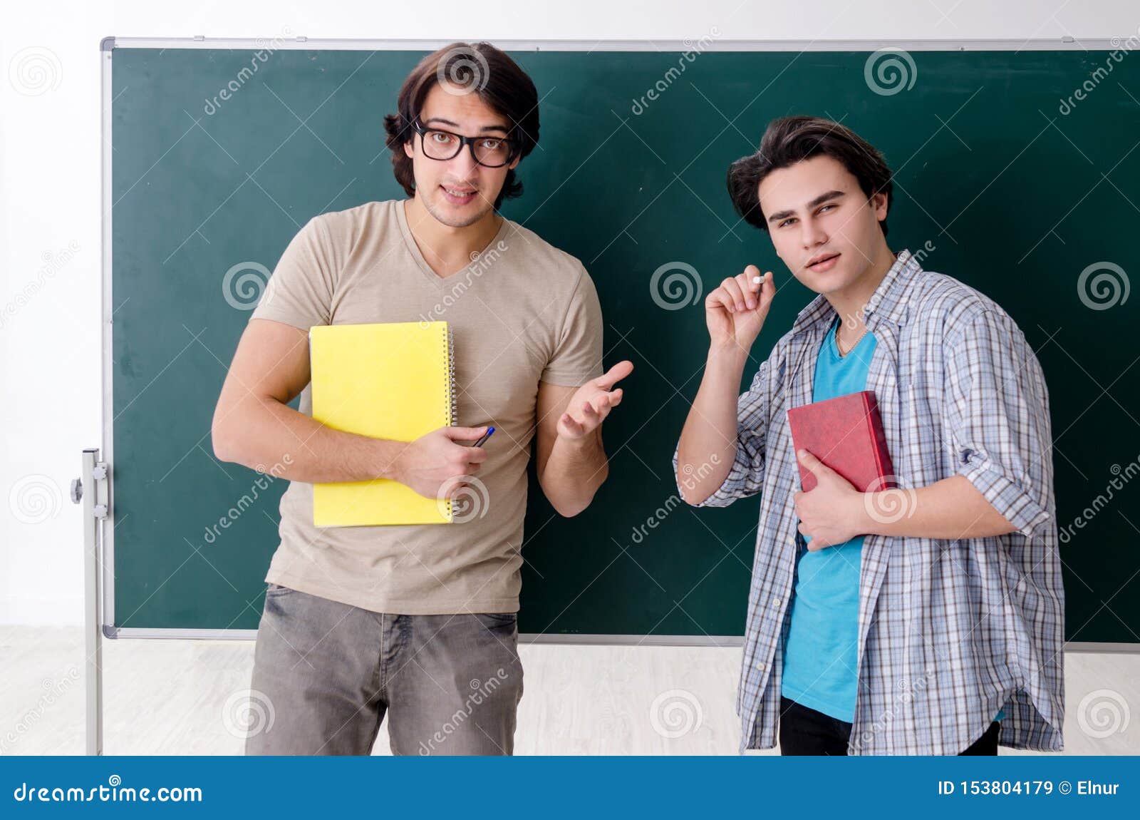 Two Male Students in the Classroom Stock Image - Image of blackboard ...