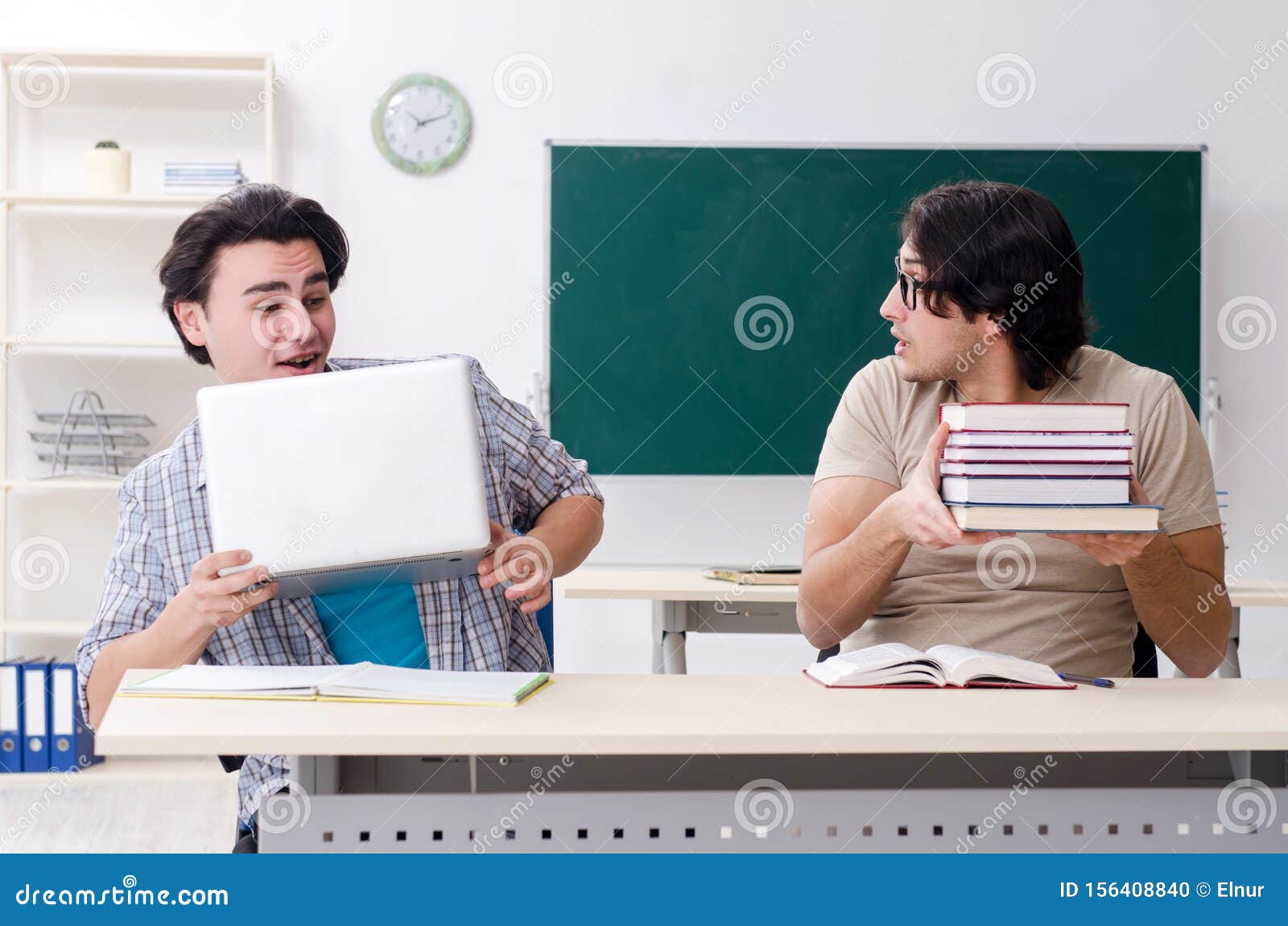 Two Male Students in the Classroom Stock Photo - Image of education ...