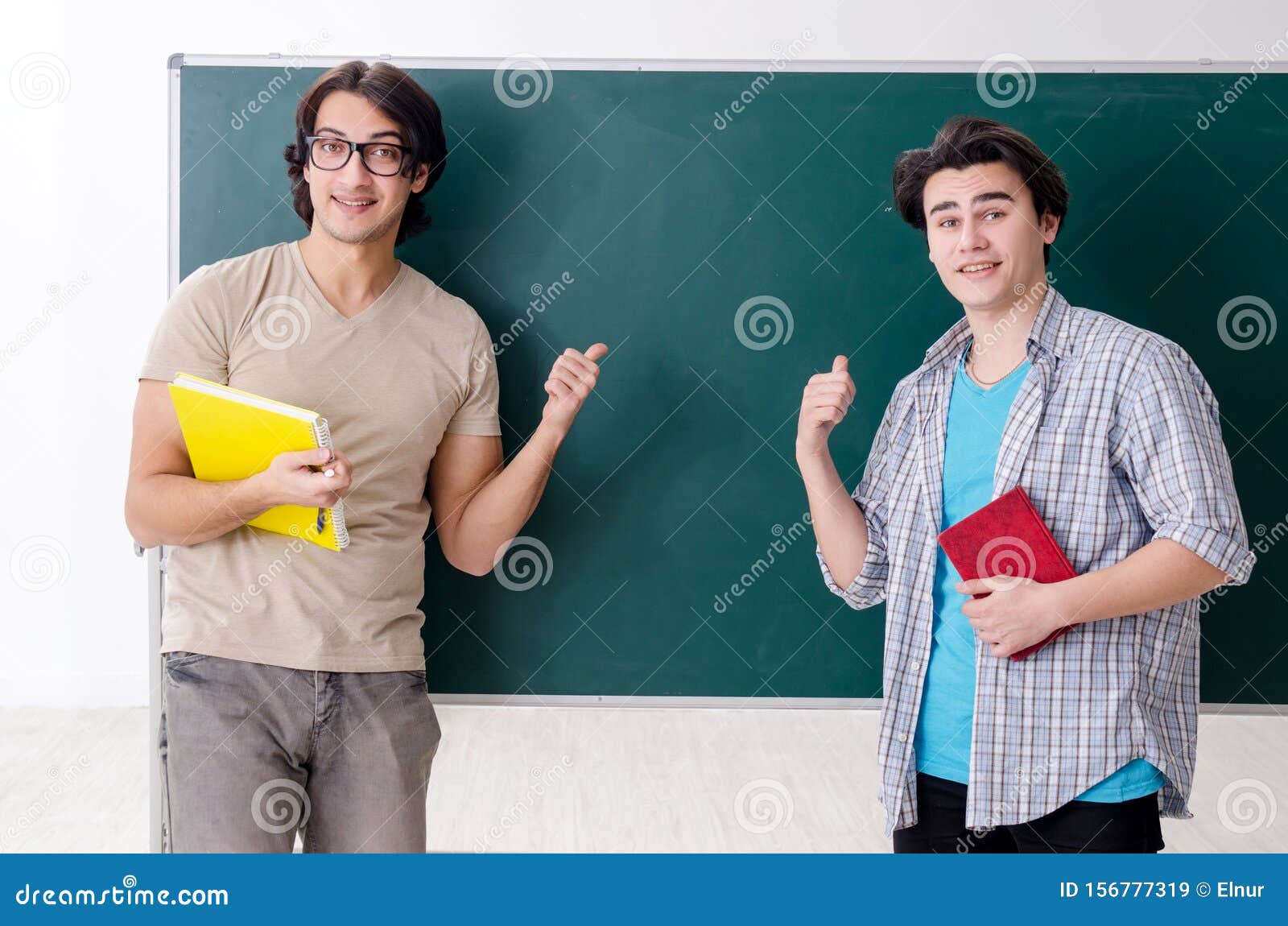 Two Male Students in the Classroom Stock Image - Image of high ...