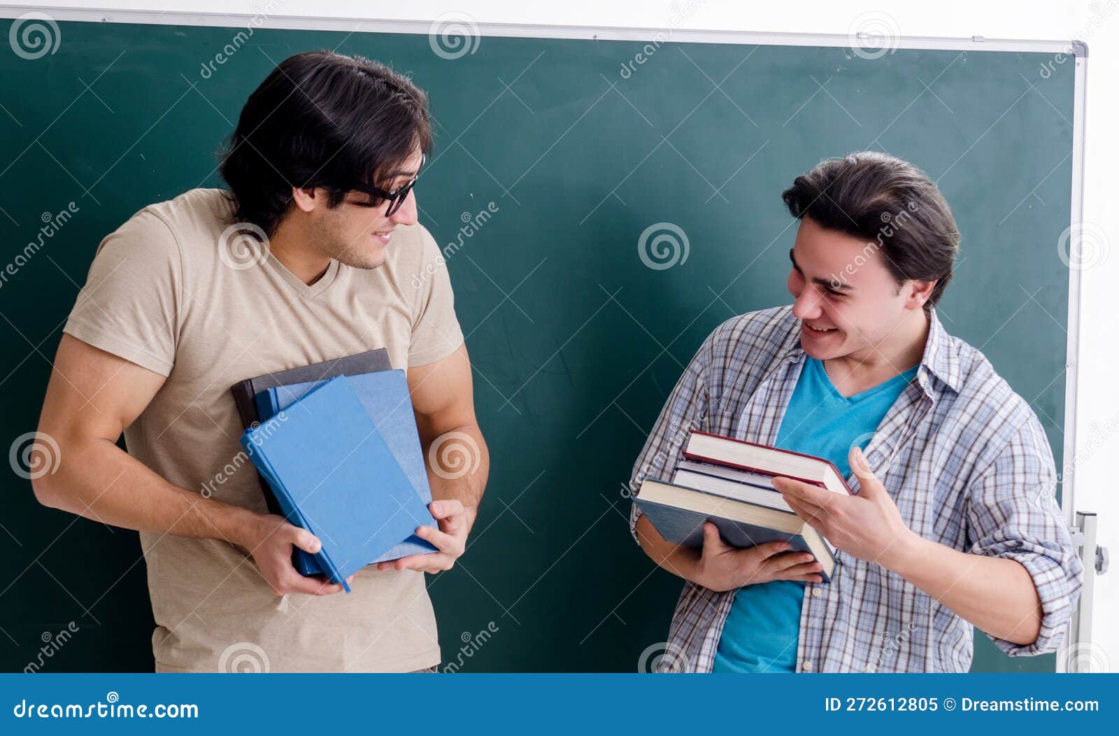 Two Male Students in the Classroom Stock Image - Image of exam ...