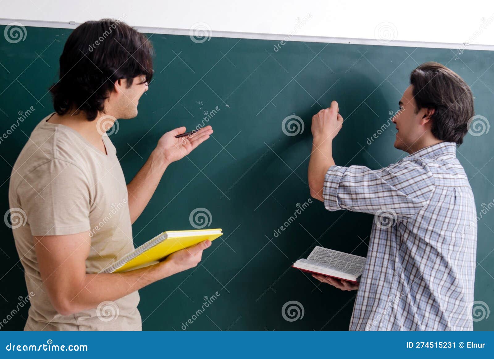 Two Male Students in the Classroom Stock Image - Image of hardworking ...