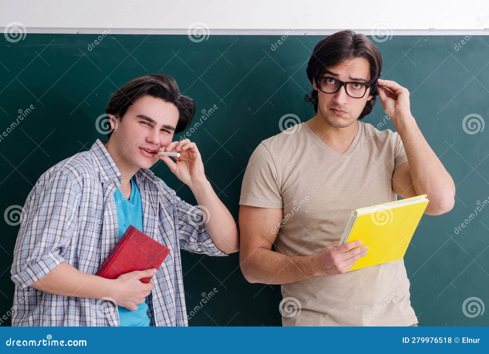 Two Male Students in the Classroom Stock Photo - Image of college, back ...