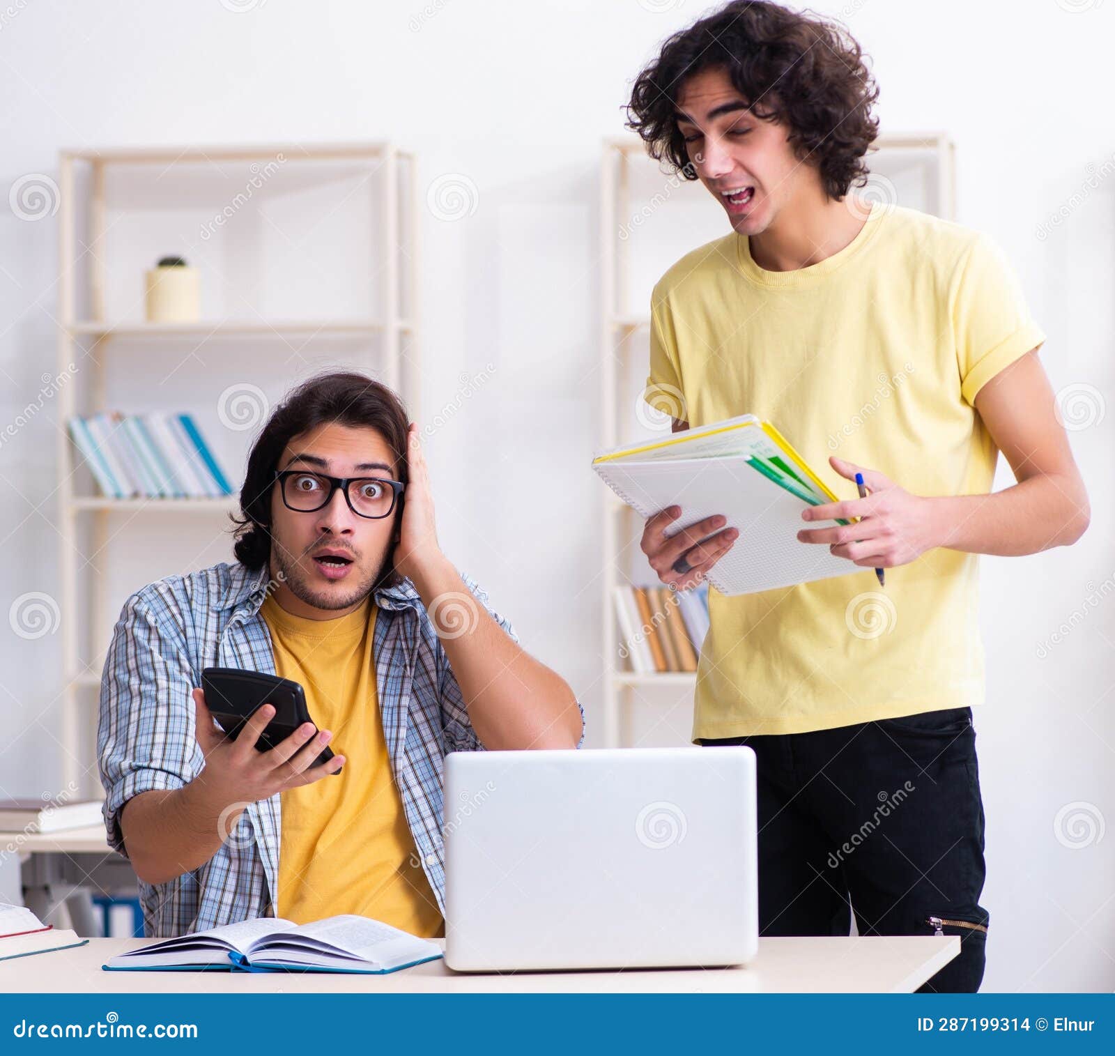 Two Male Students in the Classroom Stock Photo - Image of lesson ...
