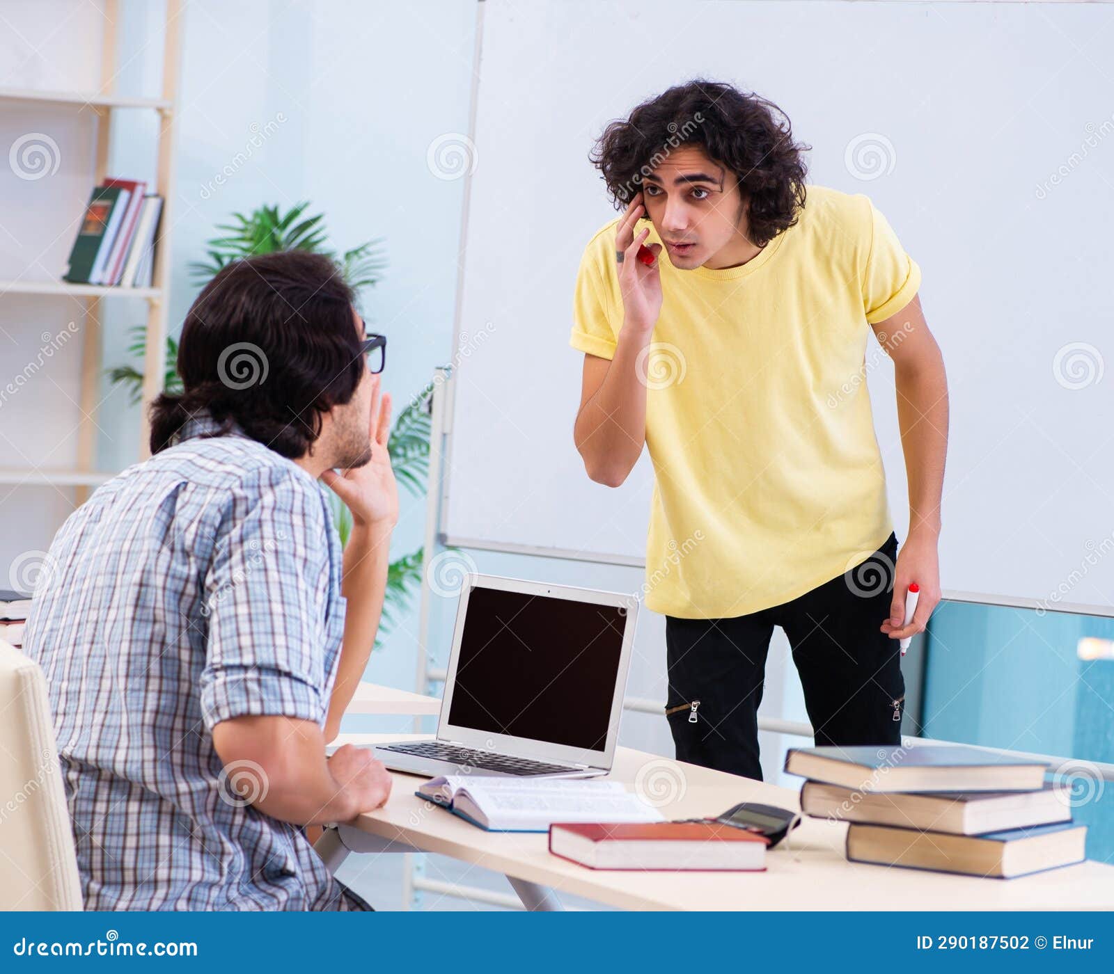 Two Male Students in the Classroom Stock Photo - Image of knowledge ...
