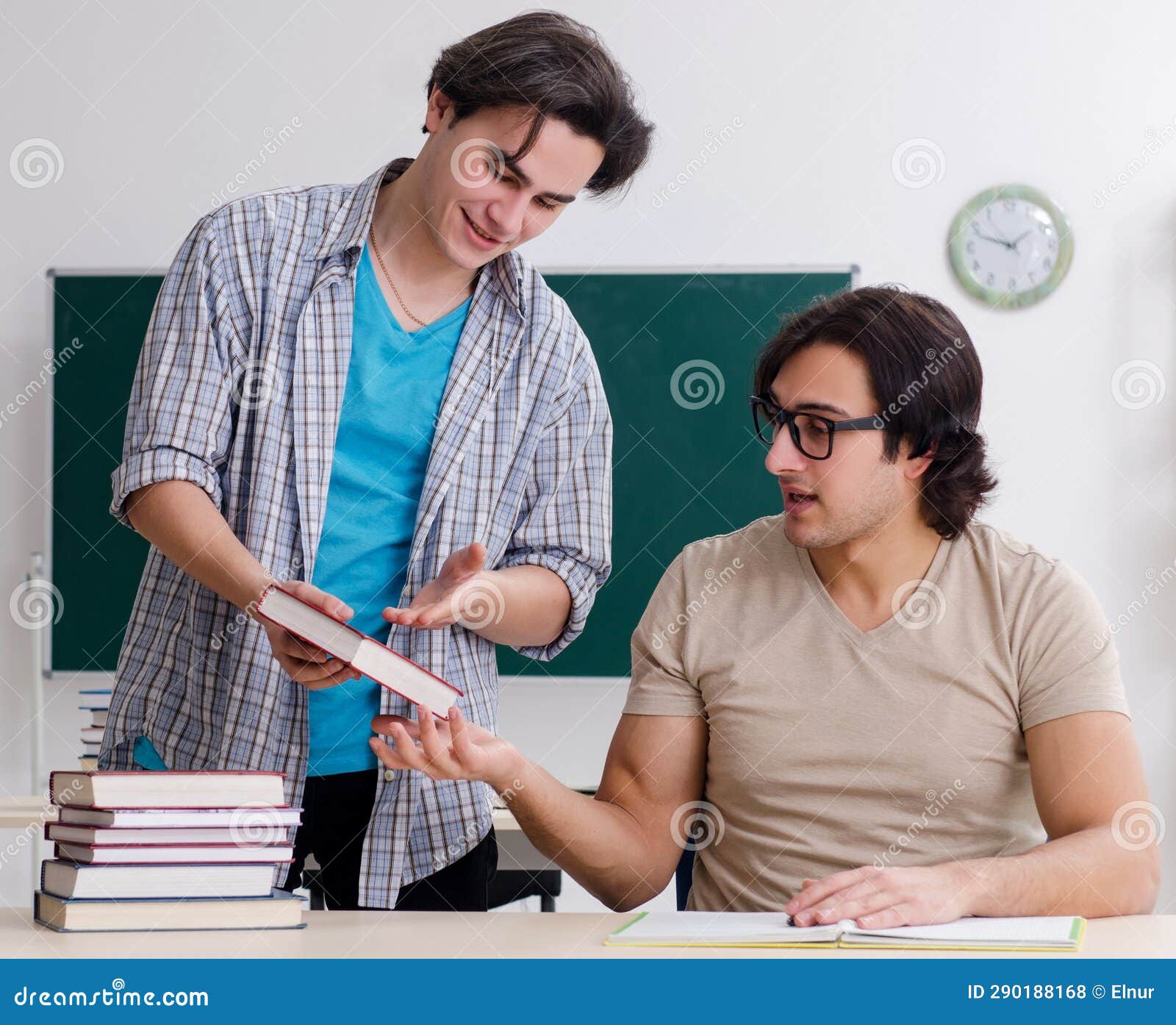 Two Male Students in the Classroom Stock Photo - Image of revision ...