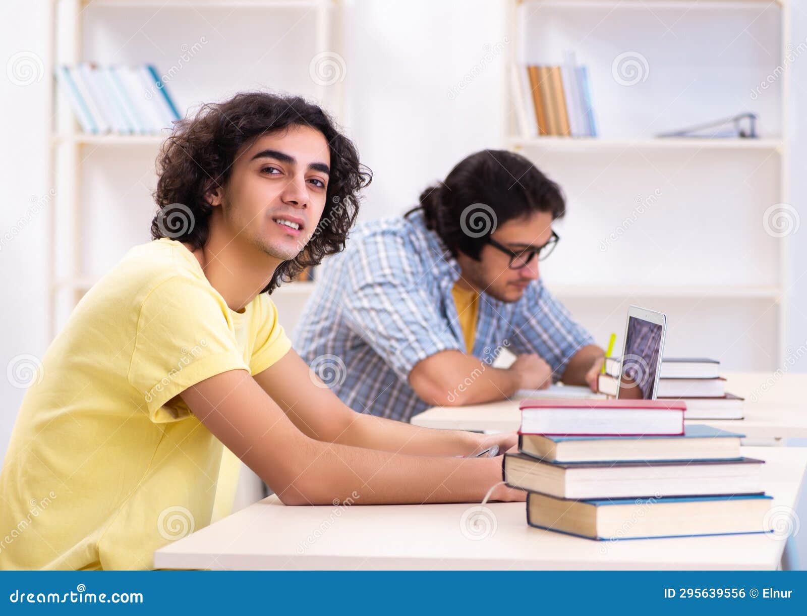 Two Male Students in the Classroom Stock Photo - Image of class ...