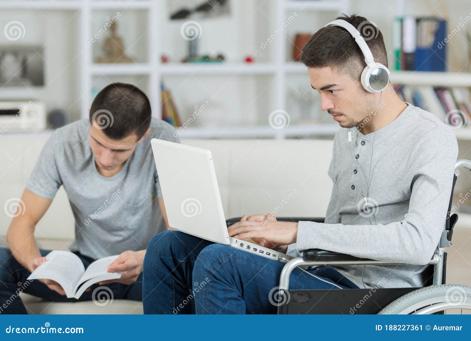 Two Male Students Going Over Their Homework Stock Image - Image of mate ...