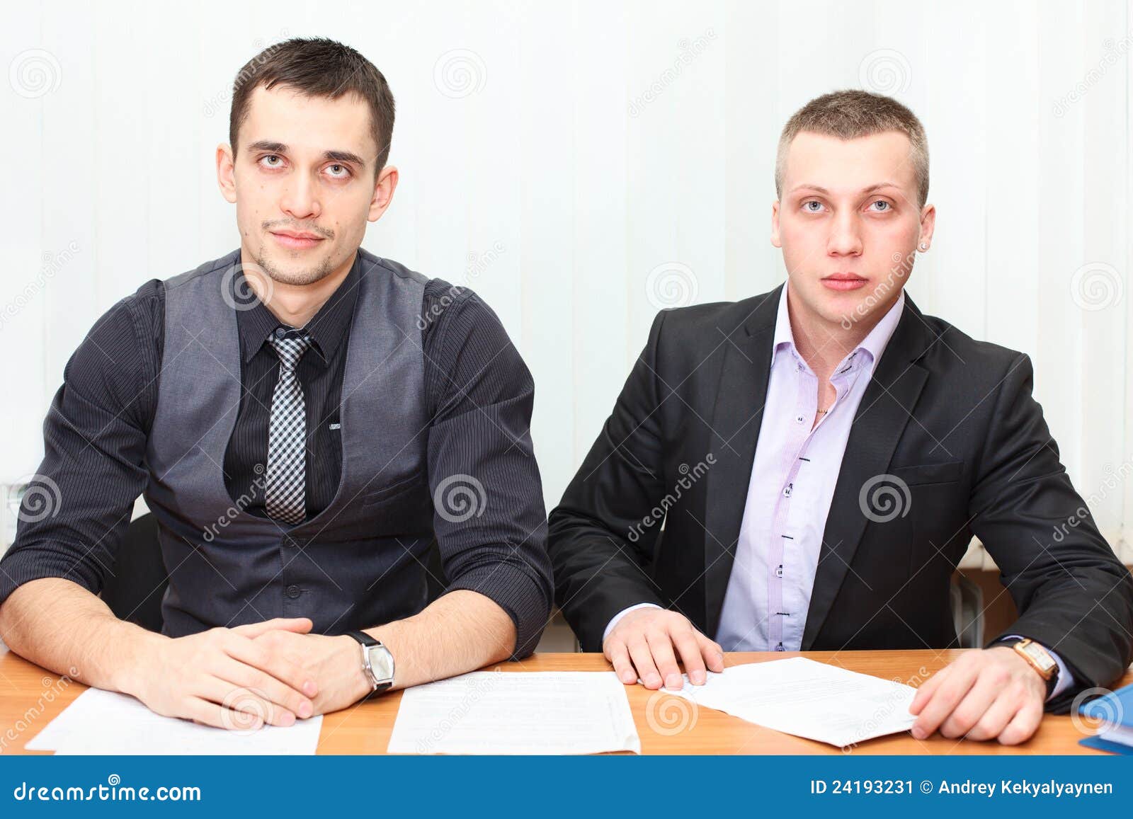 Two Males Sitting at the Table Stock Image - Image of looking, cheerful ...