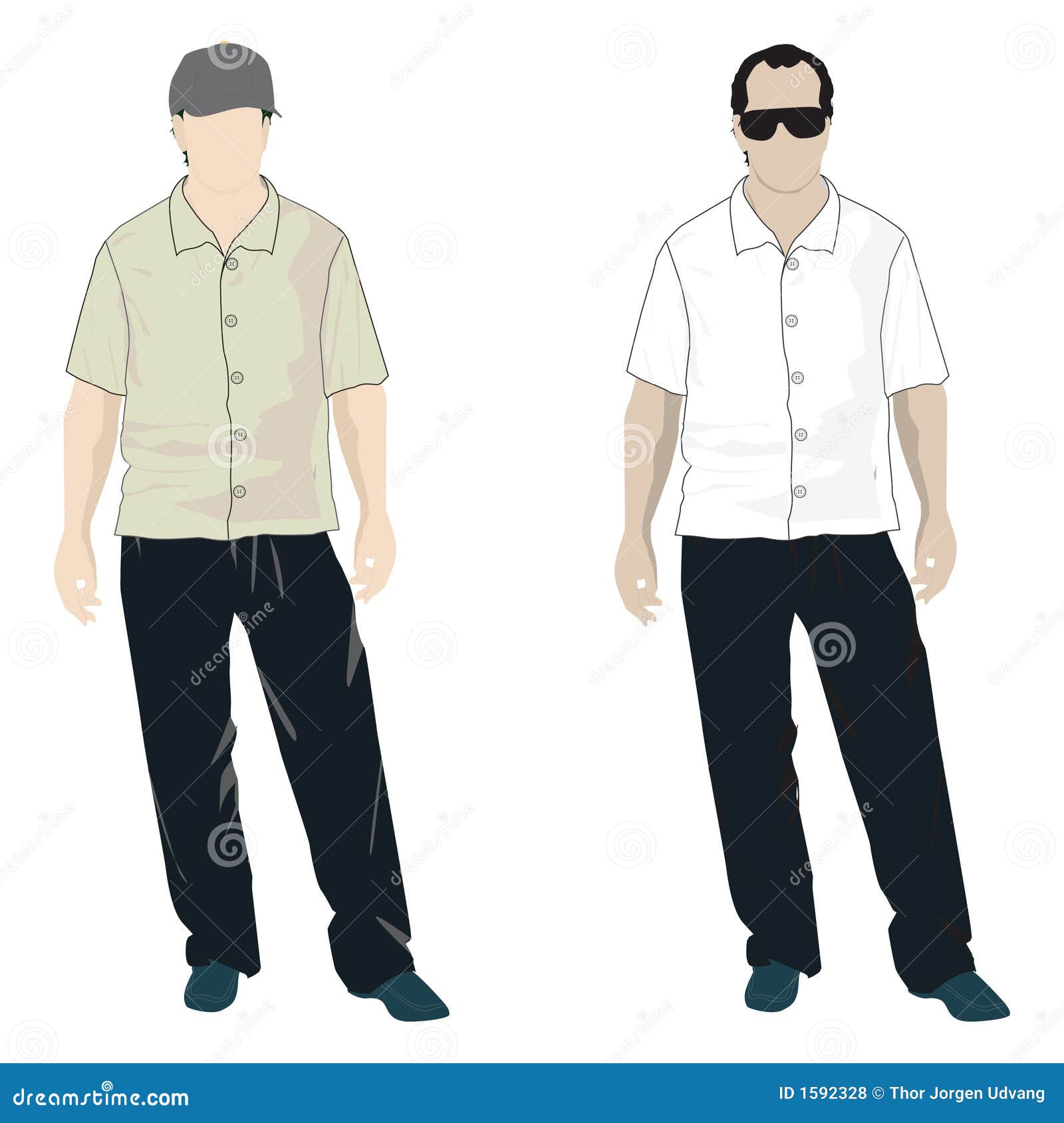 Two males standing stock vector. Illustration of garment - 1592328
